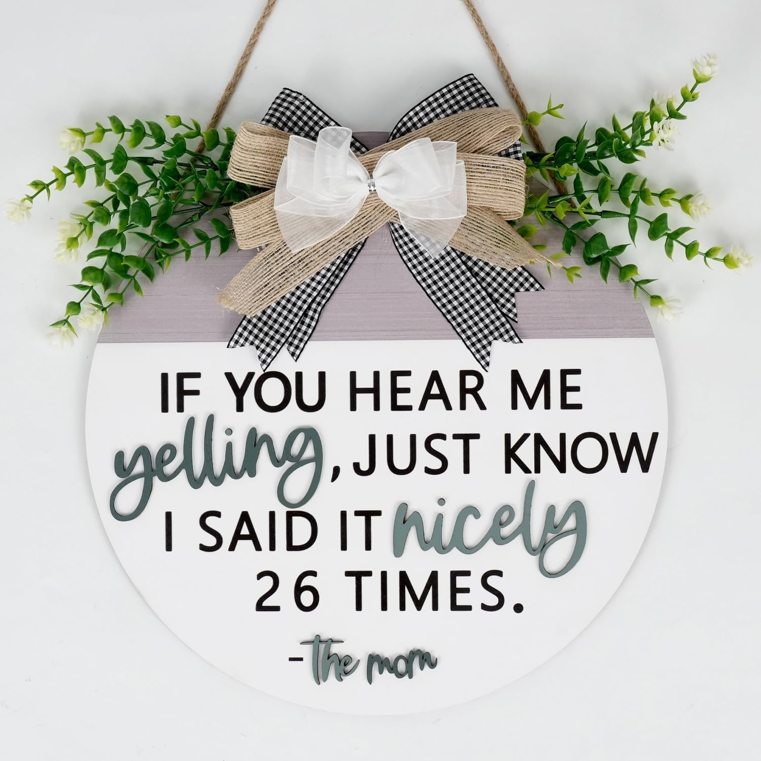 Amazon.com: If You Hear Me Yelling Just Know Sign Wreaths for Front ...