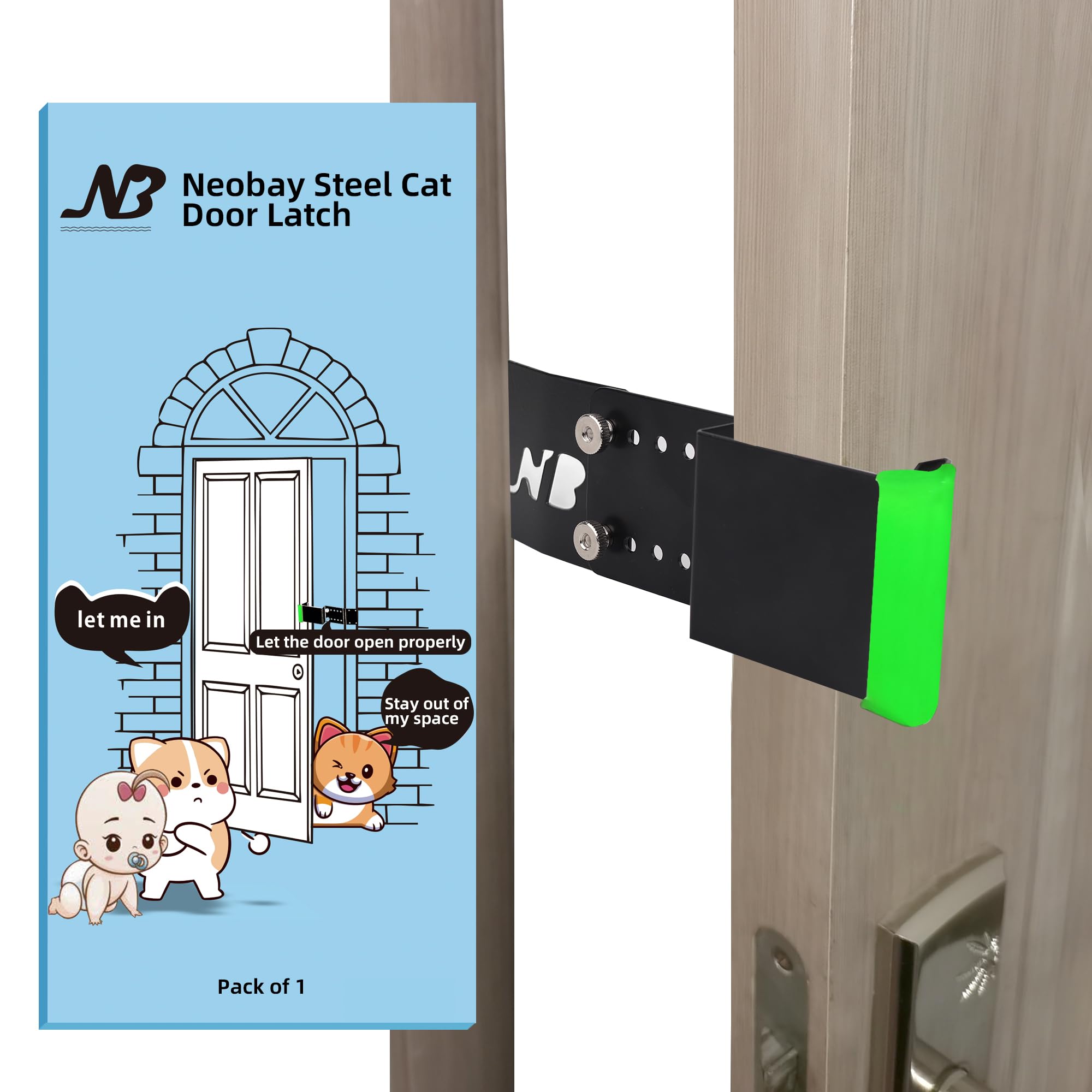 Amazon.com : Neobay Steel Cat Door Latch, Door Prop for Cats Keep Dogs ...