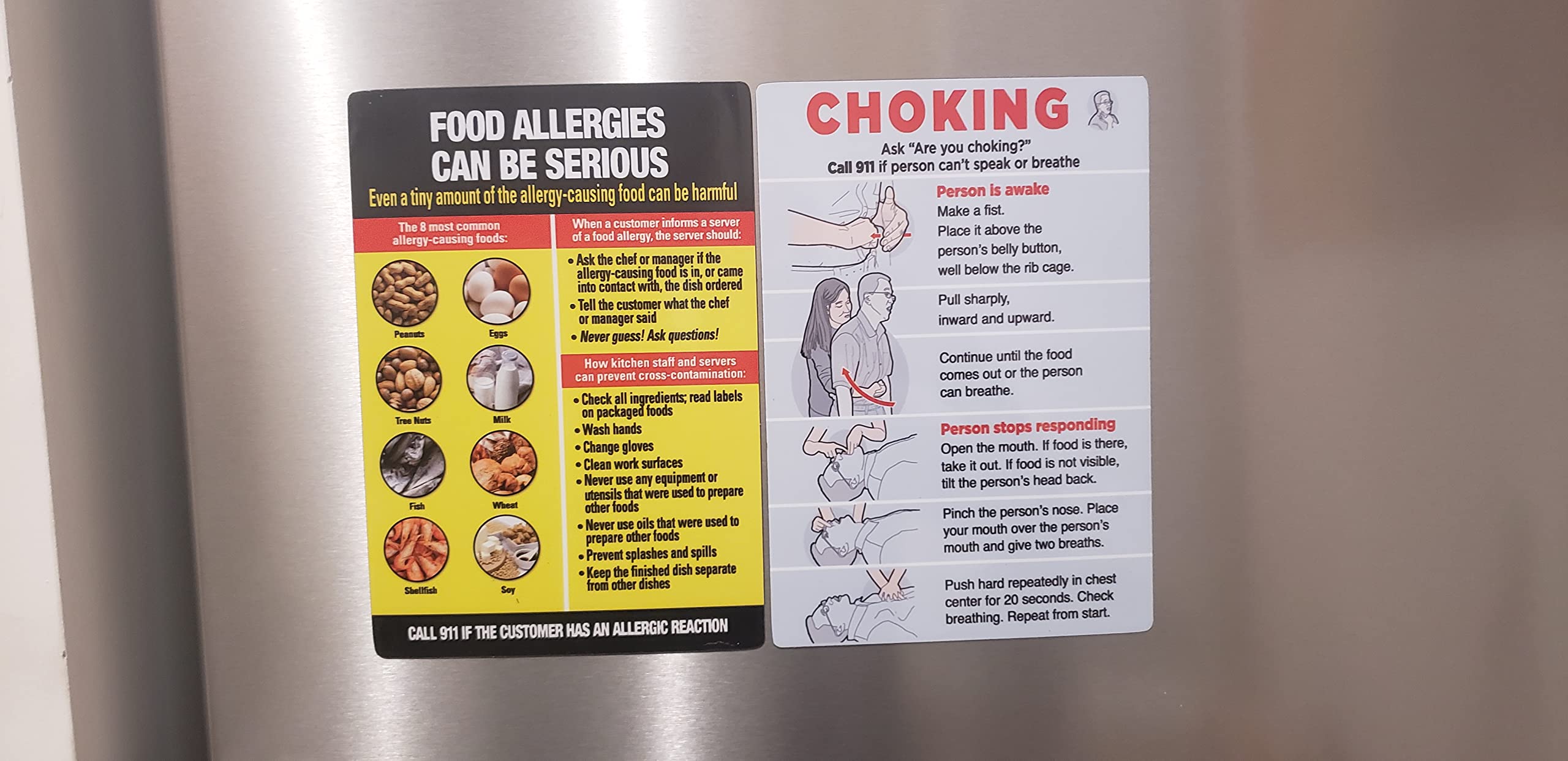 Amazon.com: Refrigrator magent Restaurant safety sign- choking sign ...