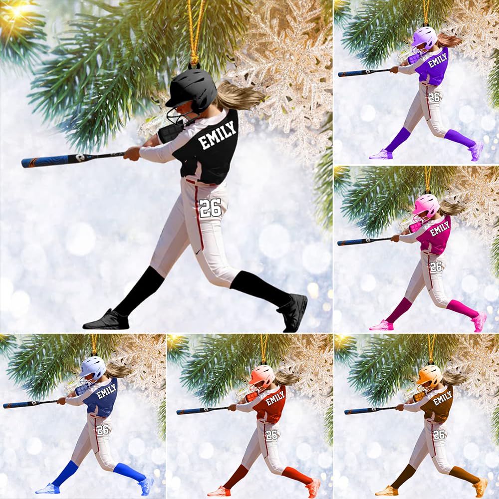 Amazon.com: Personalized Softball Ornament, Softball Ornament Girl ...