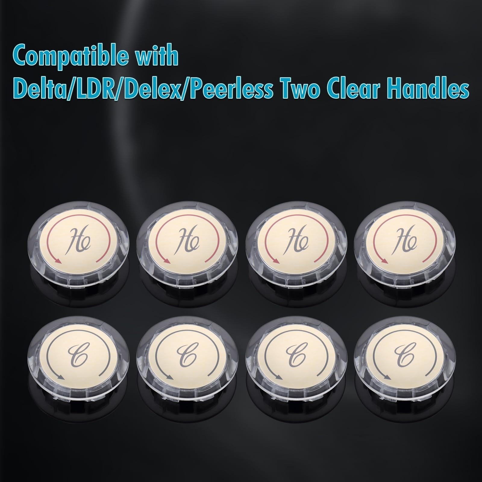 Snapklik.com : Replacement Hot And Cold Crystal Acrylic Faucet Knobs ...