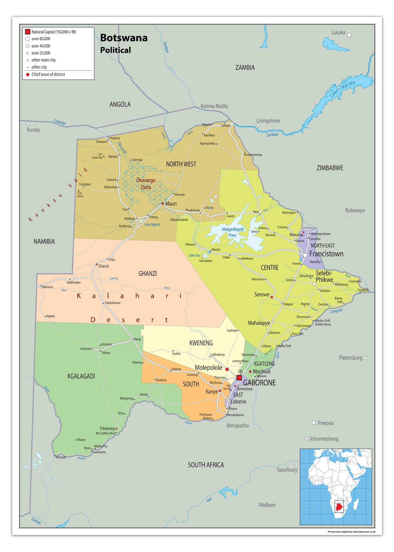 Buy Botswana Political - Paper Laminated [GA] (A2) Online at ...