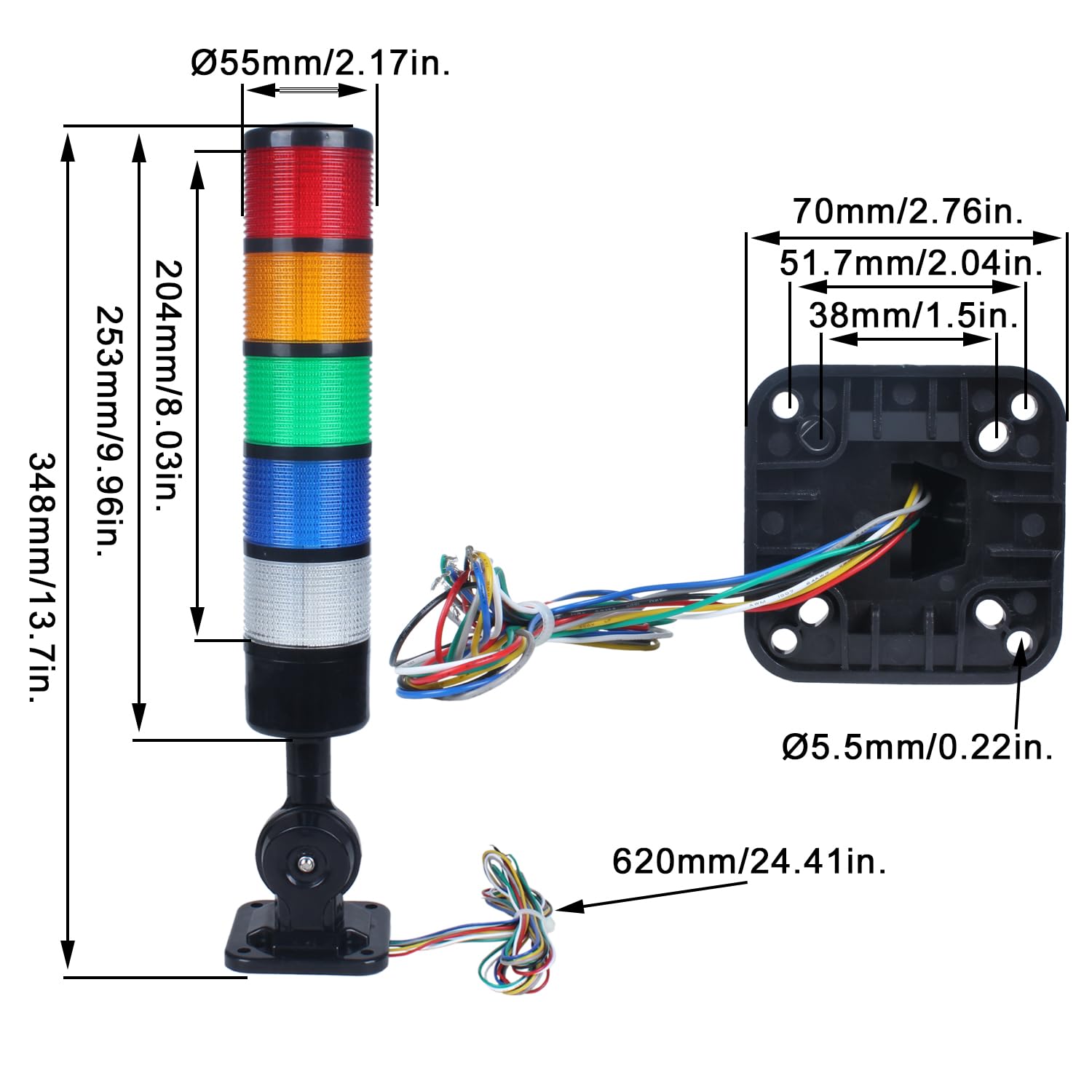 Snapklik.com : LUBAN Led Signal Tower Stack Lights, Industrial Signal ...