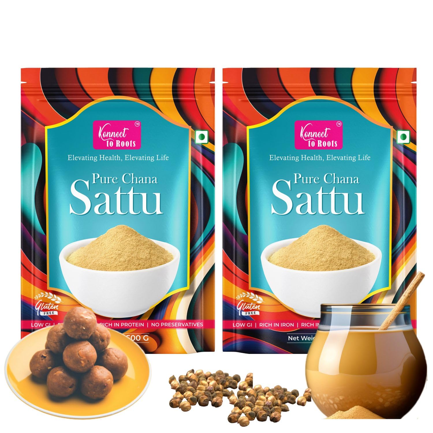 Konnect To Roots Sattu Powder 1kg | Roasted Chana Flour | 100% Natural ...