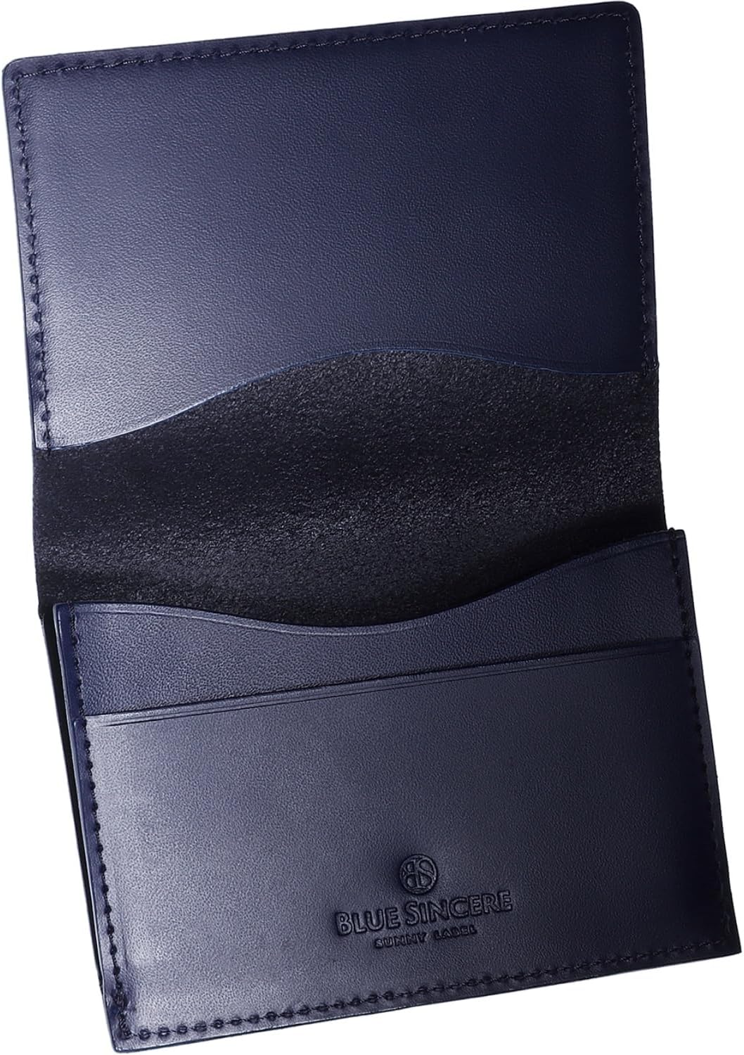 Amazon | [BLUE SINCERE] 名刺入れ メンズ 薄型 本革 イタリアンレザー 大容量 40枚収納 取り出しやすい幅広タイプ ...