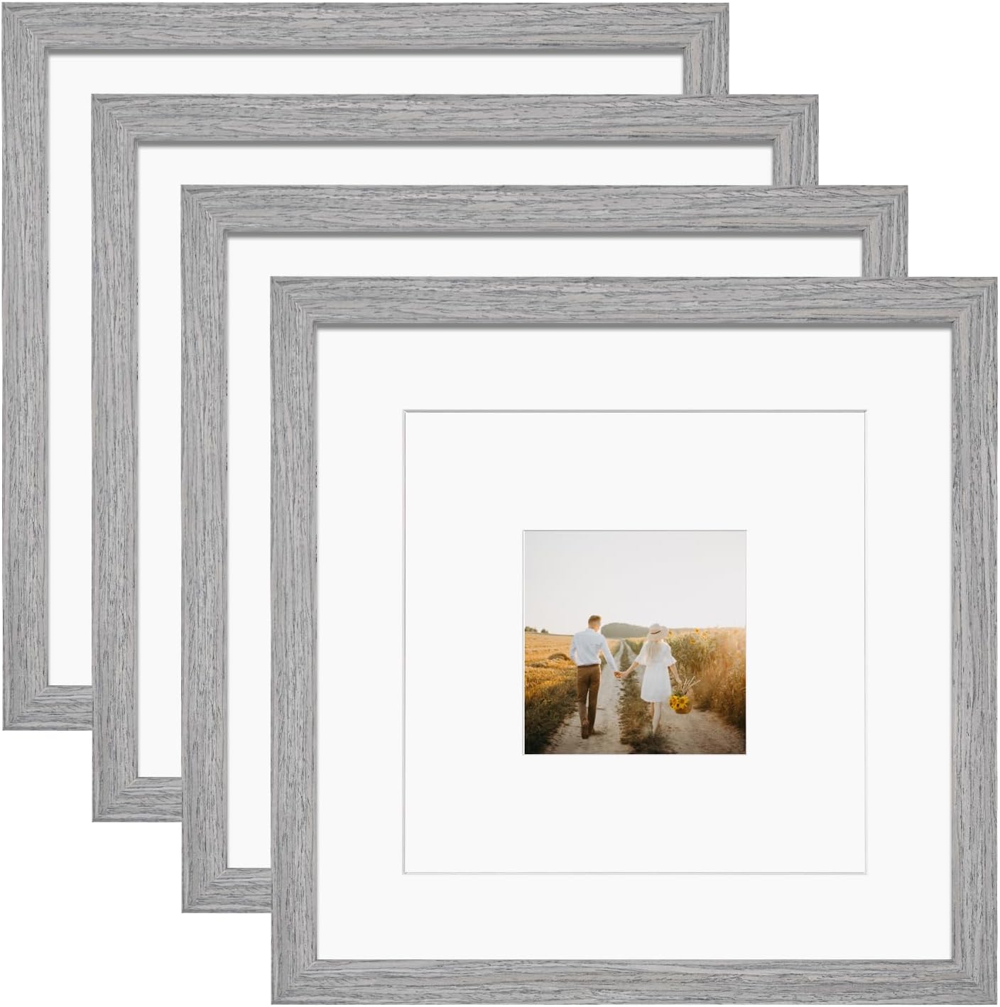 Amazon.com: KINLINK 11x11 Picture Frame, Grey Square Solid Wood Frames ...