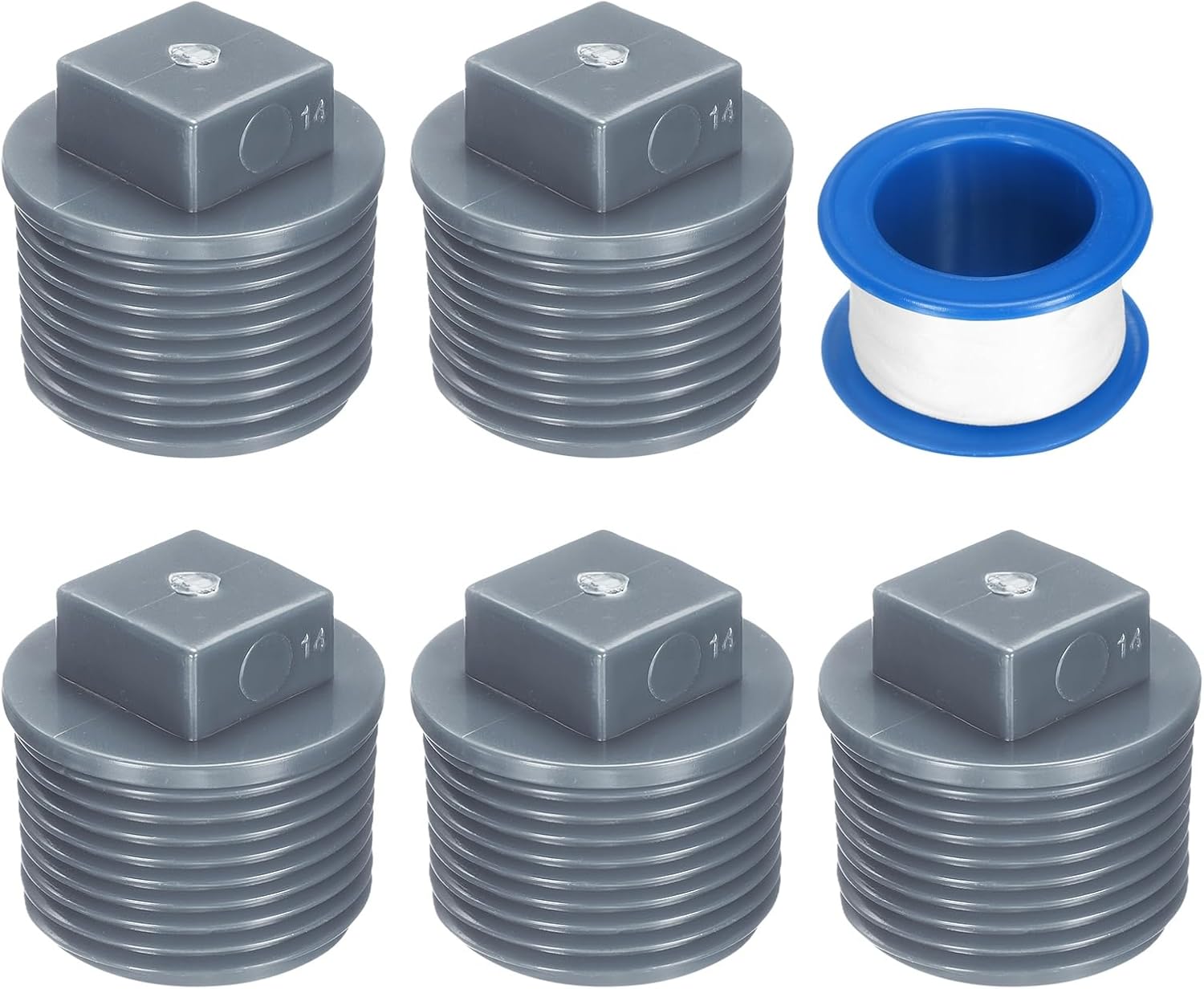 Amazon.com: uxcell 5Pcs 3/4 Inch PT Male Thread PVC Pipe Fitting Plug ...