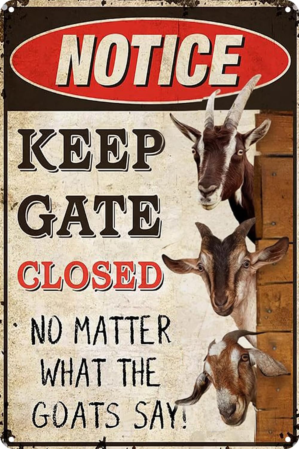 Amazon.com: Goat Signs Decor Outdoor - Keep Gate Closed No Matter What ...