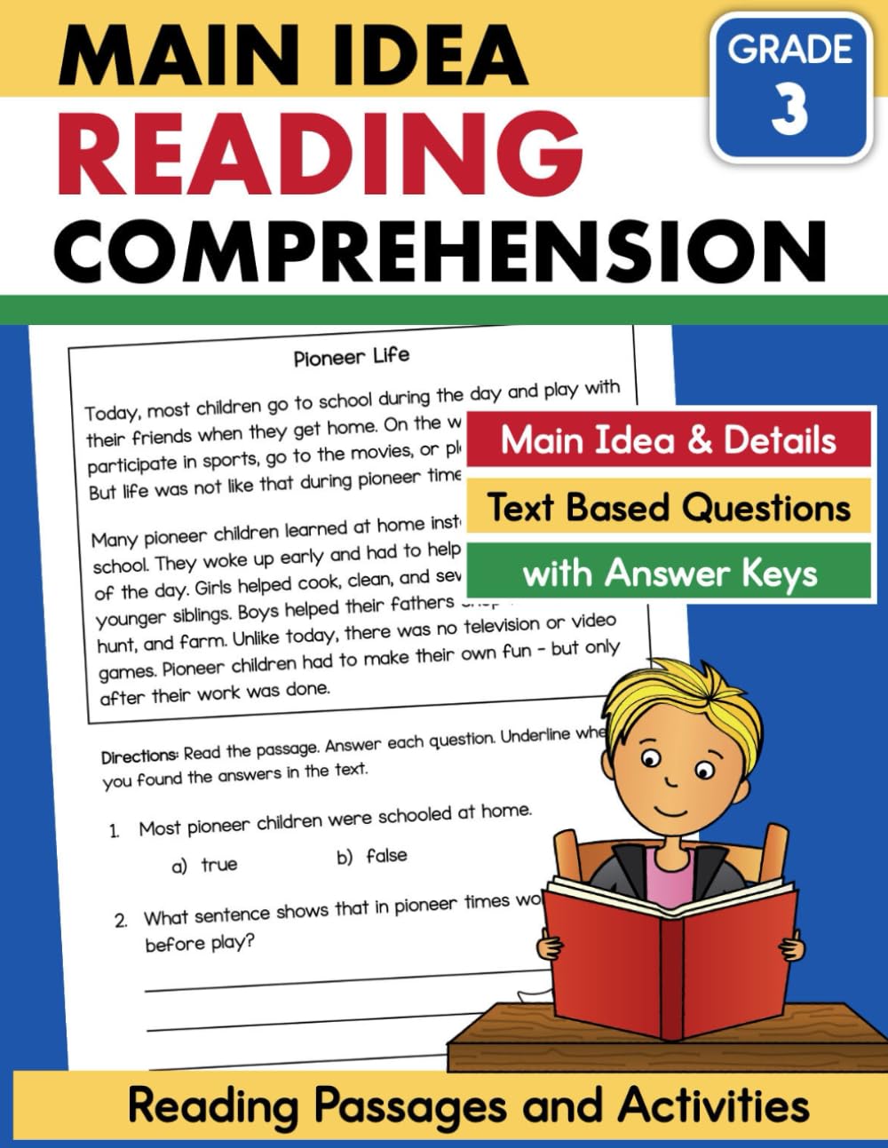 Amazon.com: Main Idea Third Grade Reading Passages with Comprehension ...