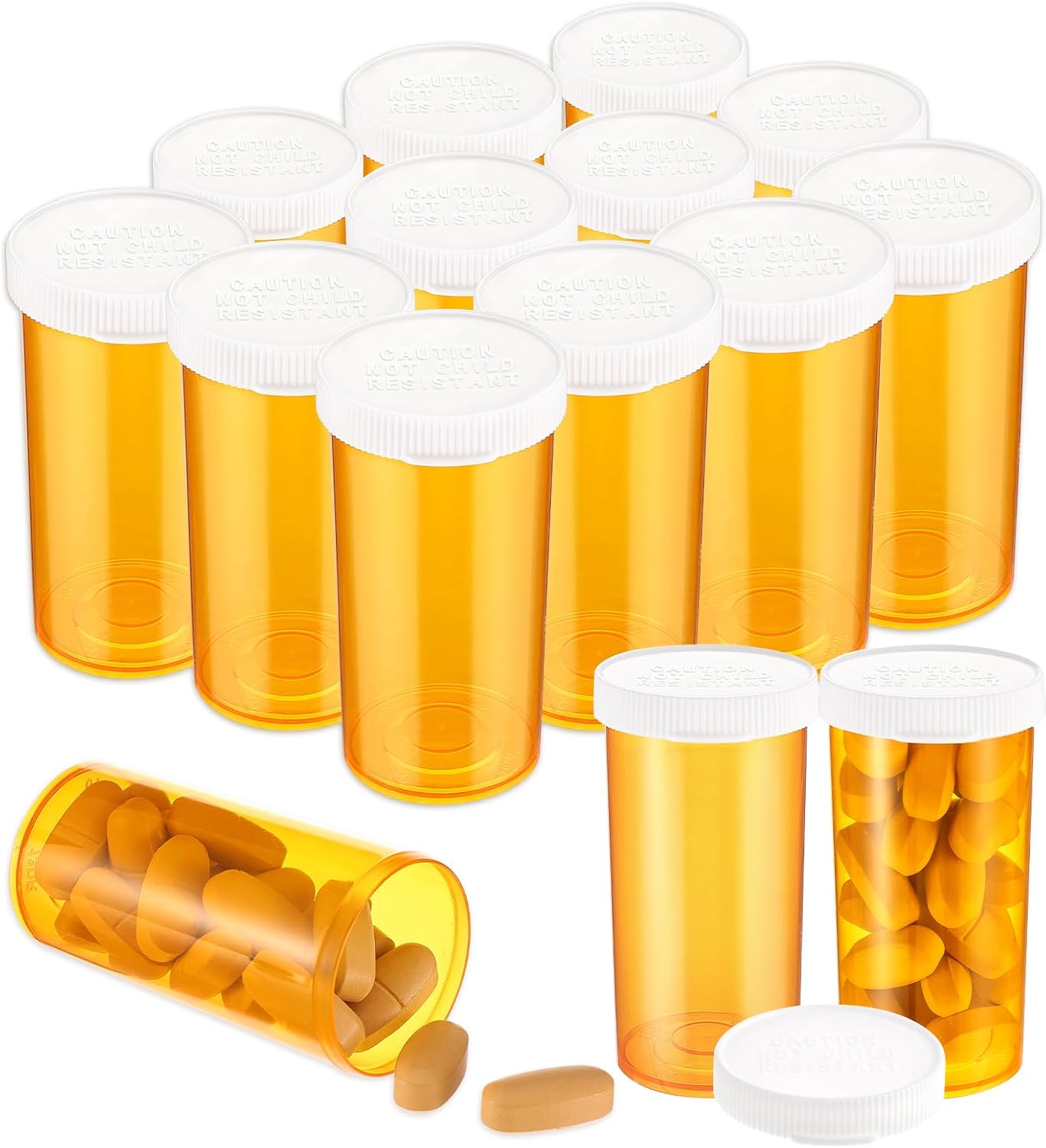 Amazon.com: Dimeho 12 Pcs Plastic Empty Pill Bottles Small Medication ...