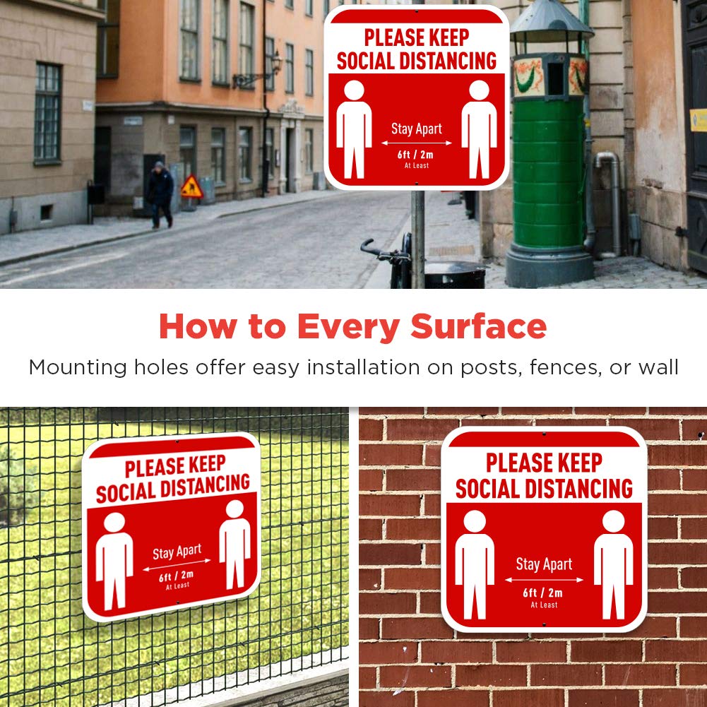 Snapklik.com : Social Distance Sticker,2Pack Aluminum Social Distancing ...