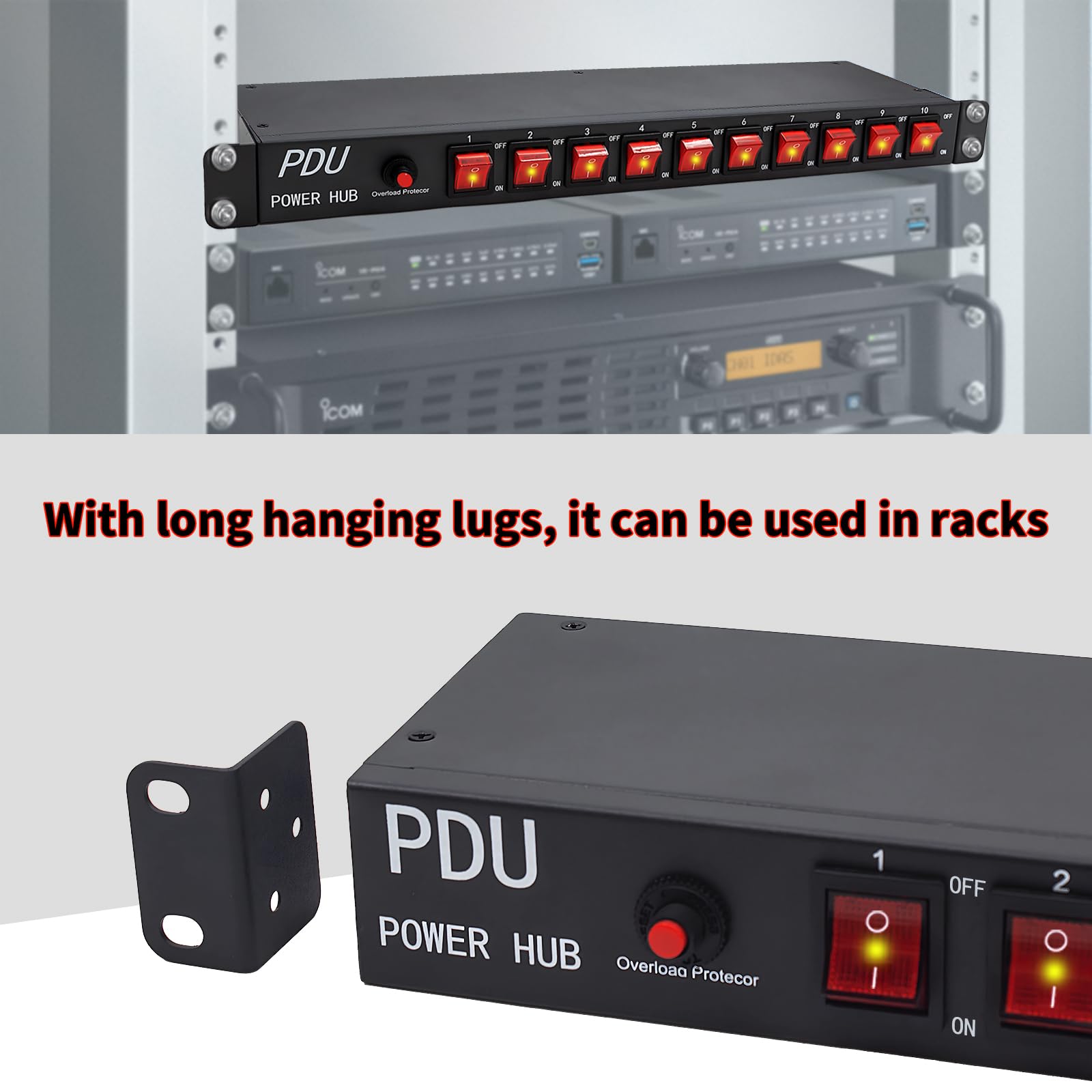 Snapklik.com : 10 Outlet PDU Power Strip Surge Protector,1U Network ...