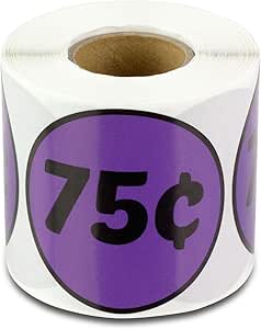 Amazon.com : Retail & Sales Labels: 2 inch, Round - 75 cents Stickers ...