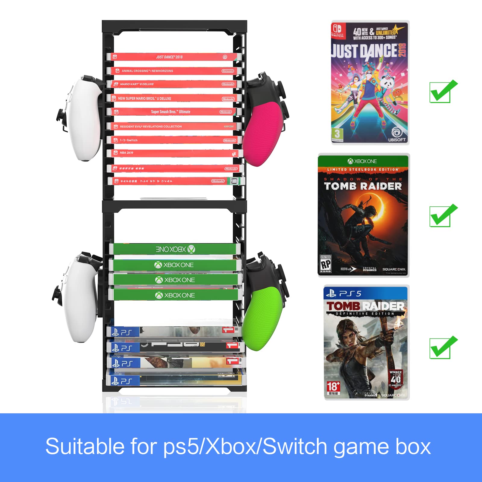 Snapklik.com : HEATFUN Video Game Tower Stand For PS5 Xbox Switch ...