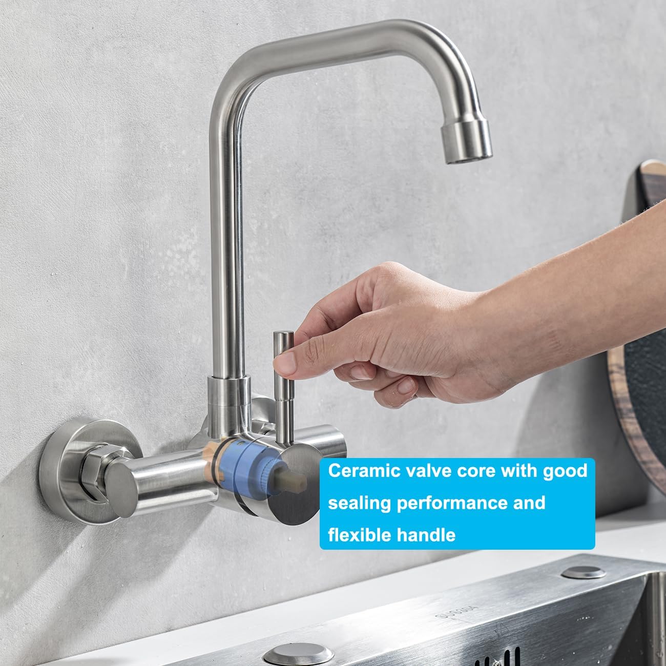 ONECE Wall-Mounted Kitchen Faucet HM0019T User Manual