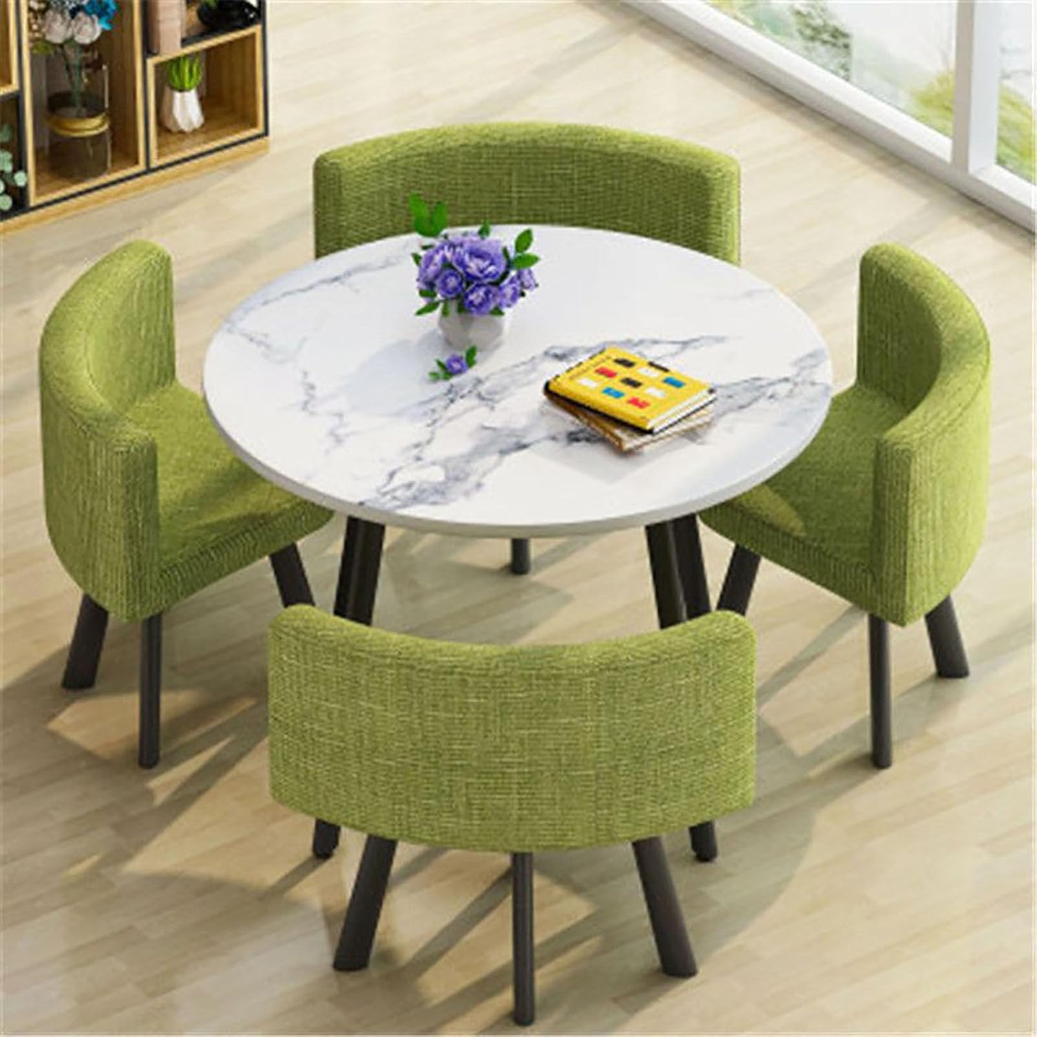 Amazon.com: OCAZI Simple Small Round Table Kitchen Dining Table Set ...