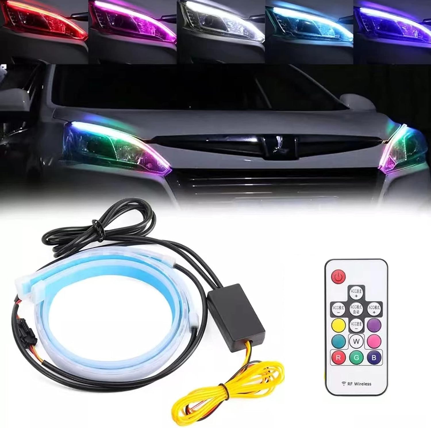 Amazon.com: CoCsmart Flexible Car LED Strip Light, 2 Pcs 24 Inches RGB ...