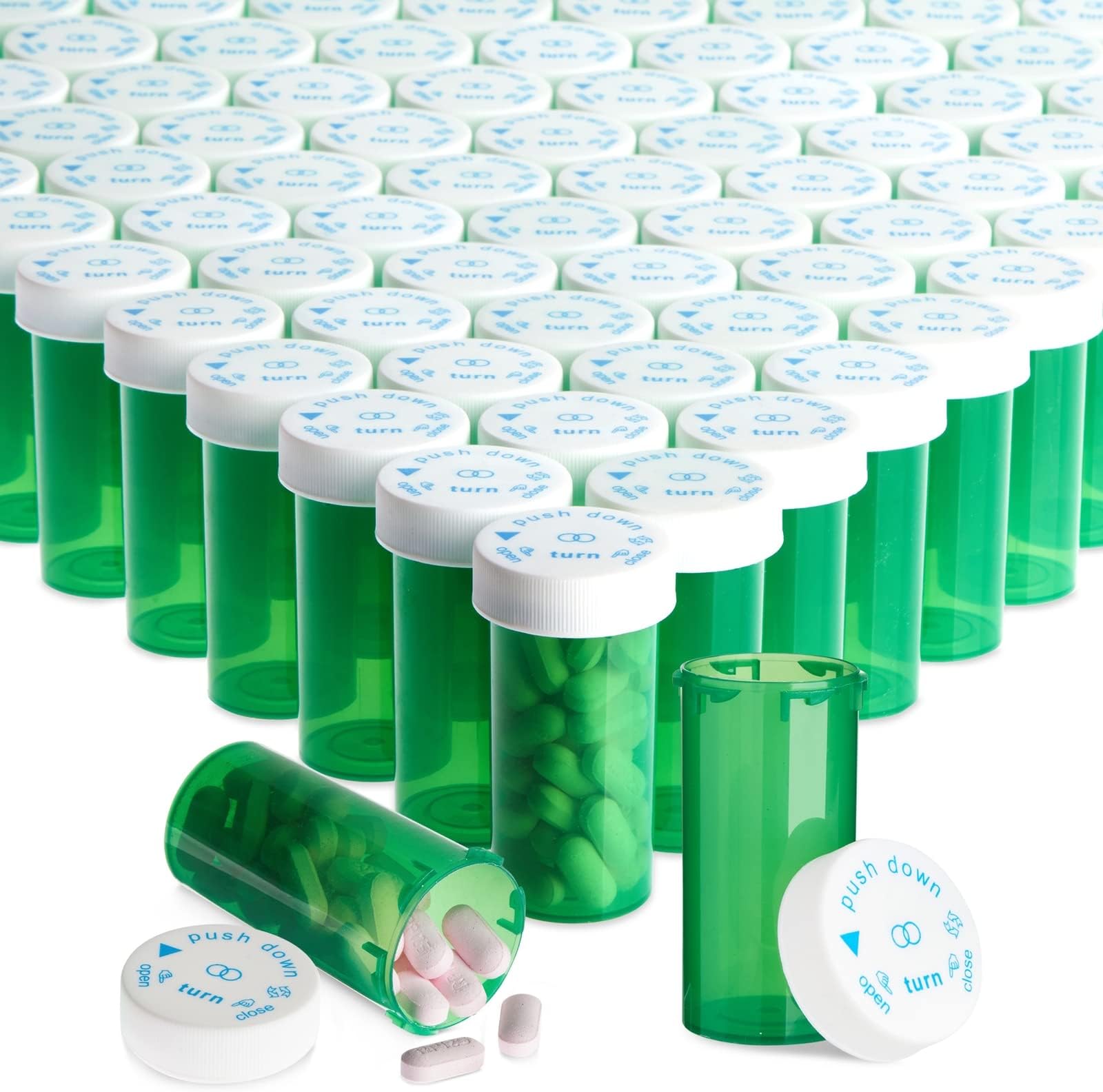 Amazon.com: Juvale 250 Pack Empty Pill Bottles with Caps, Plastic 13 ...