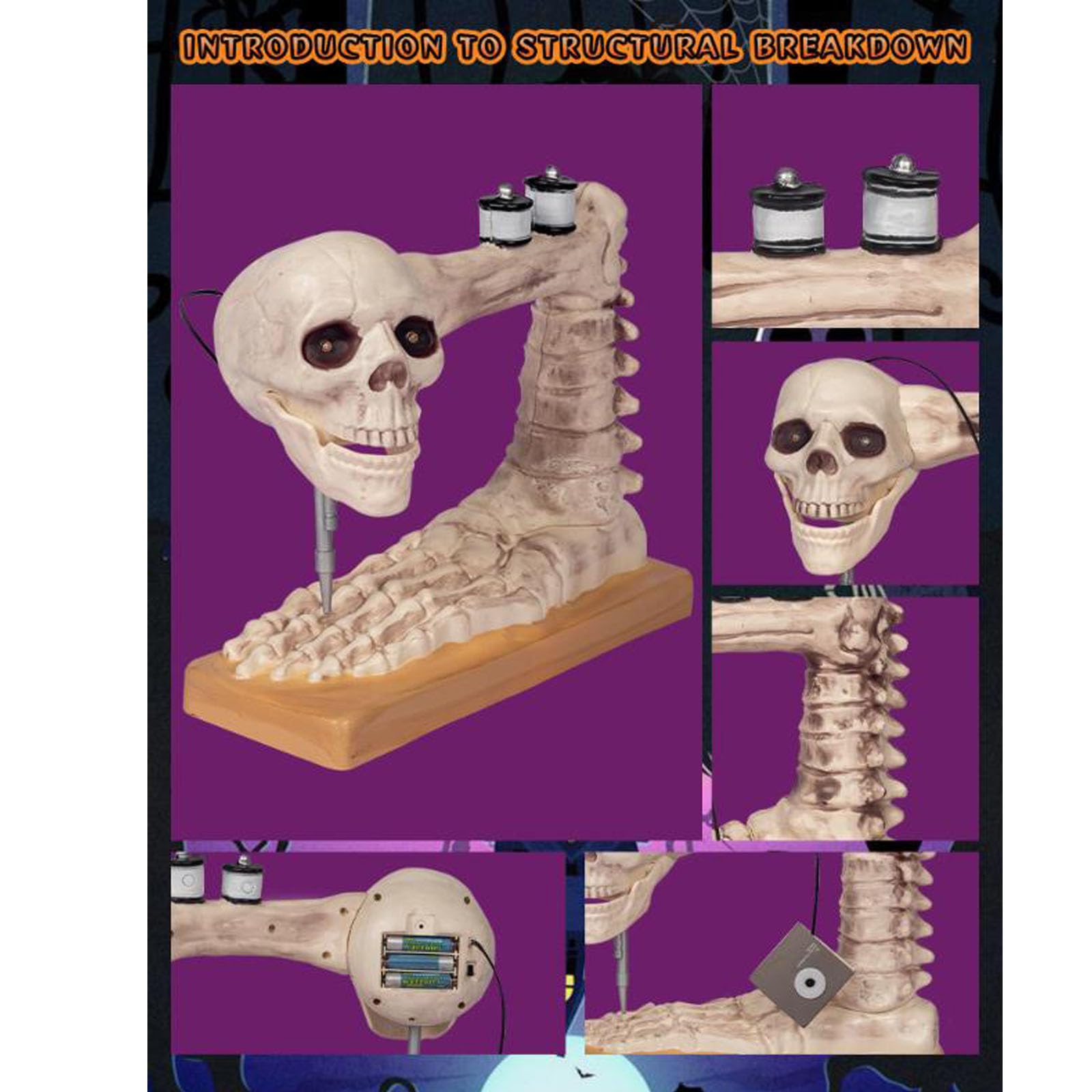 12in Halloween Animated LED Skeleton Sewing Machine by Place