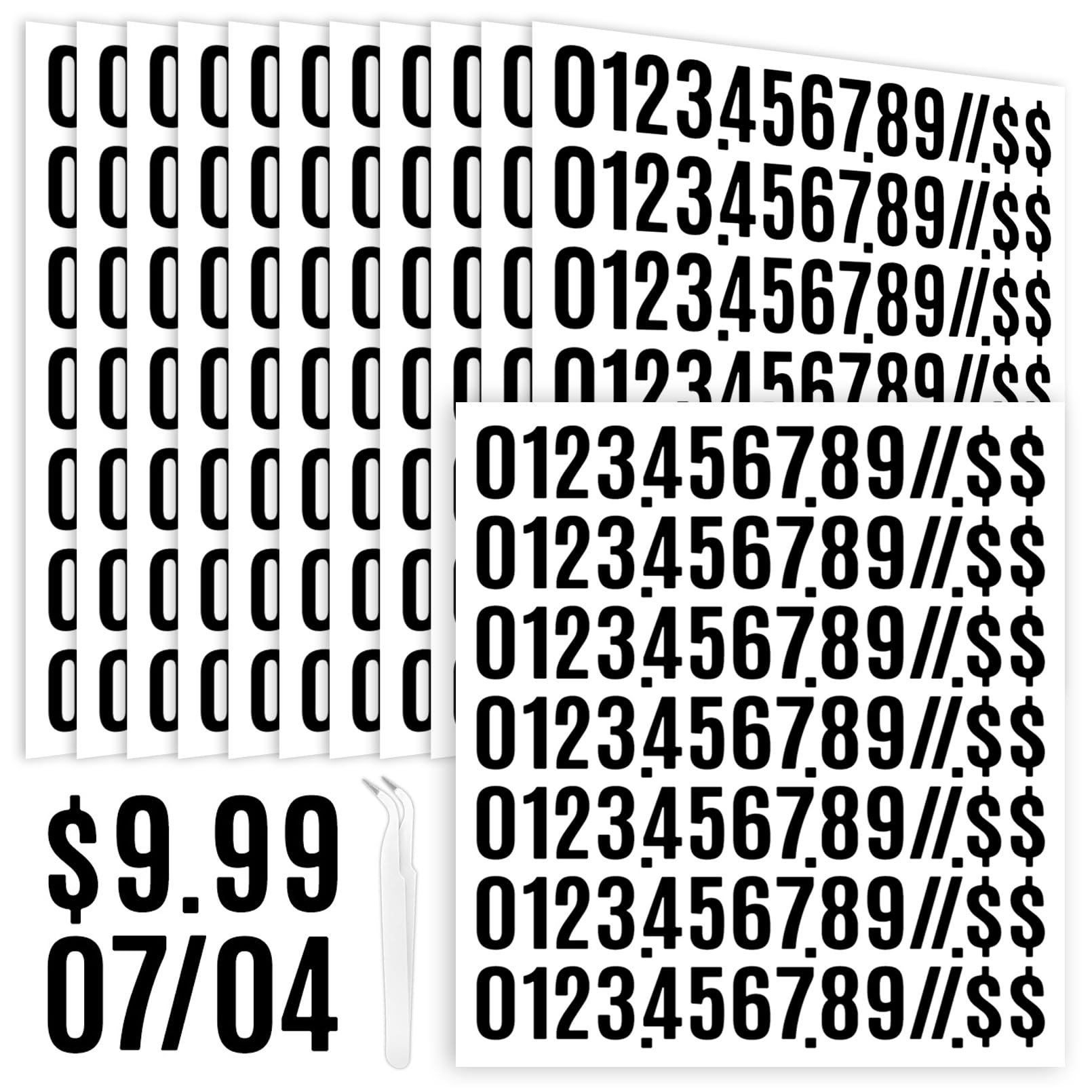 Amazon.com: 12 Sheets Number Stickers 1-10, Vinyl Numbers Stickers ...