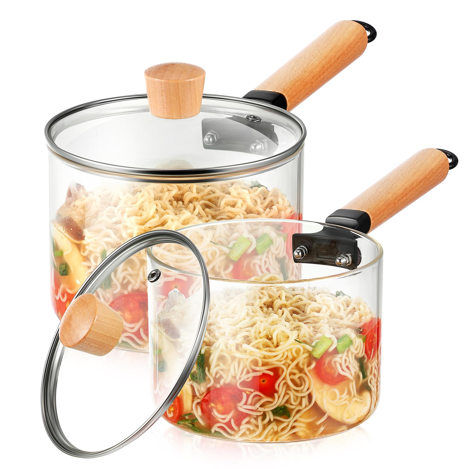 Amazon.com: Teenyyou 2 Pcs Glass Pots 53 Oz/ 1.5 l and 67.6 Oz/ 2 l ...