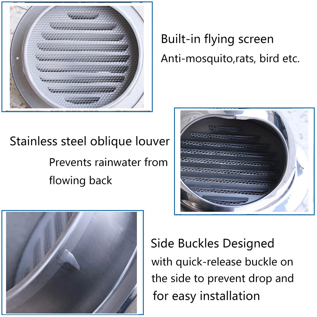 Buy SDTC Tech 4 Inch Stainless Steel Soffit Air Vent Round Bull Nosed ...