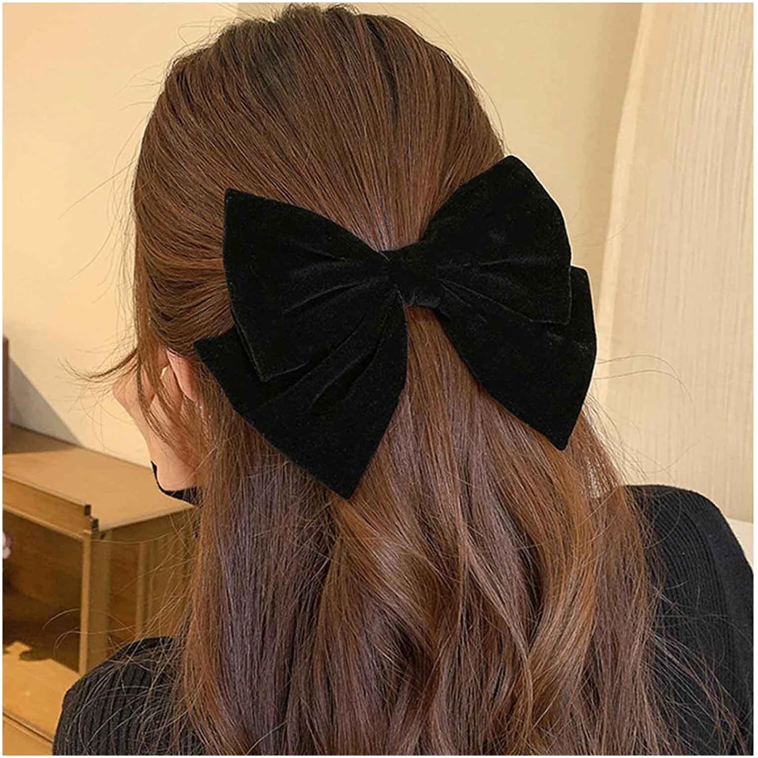 Amazon.com : Andelaisi Vintage Satin Velvet Ribbon Bowknot Hairclips ...