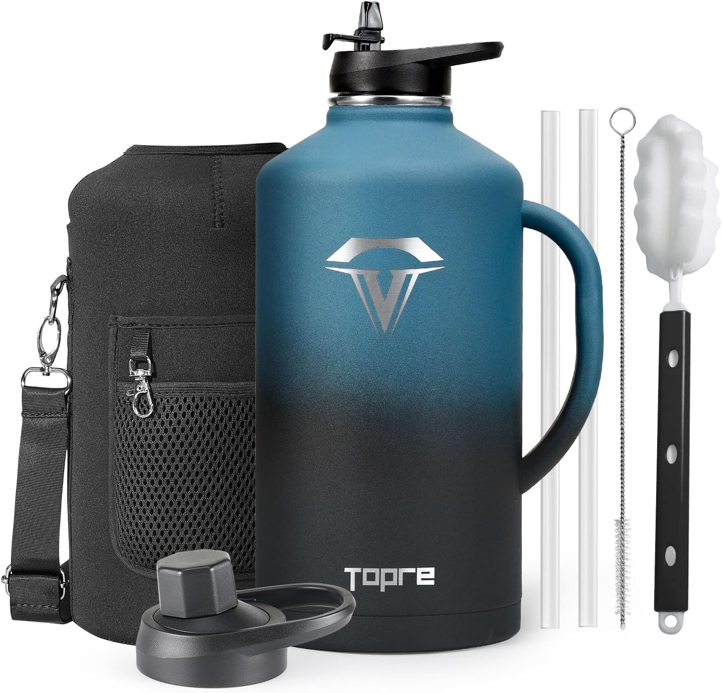 Amazon.com: Topre 128 oz Stainless Steel Water Bottle with Handle and ...