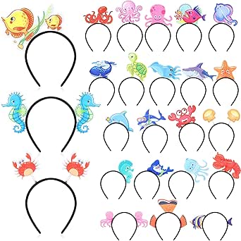 Amazon.com: Hotop 24 Pcs Sea Animal Party Headband 24 Styles Ocean ...