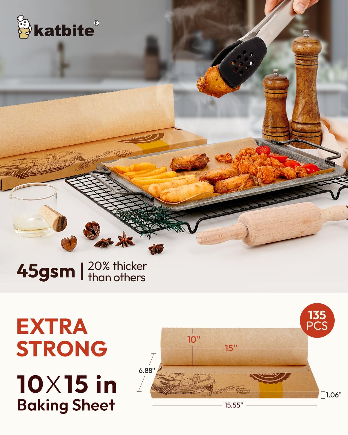 Snapklik.com : Katbite 135Pcs 45 Gsm Pop-Up Parchment Paper Sheets ...