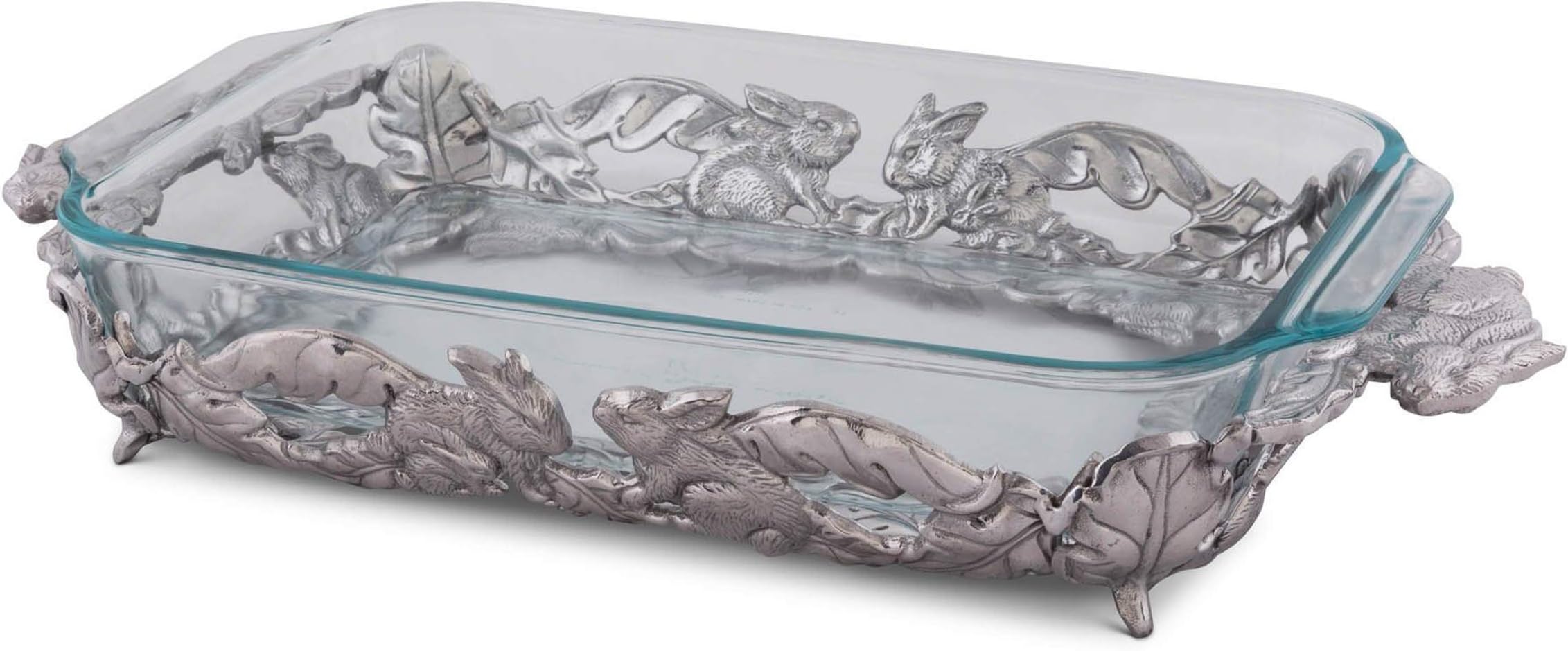 Amazon.com: Arthur Court Metal Pyrex Glass Casserole Dish Holder ...