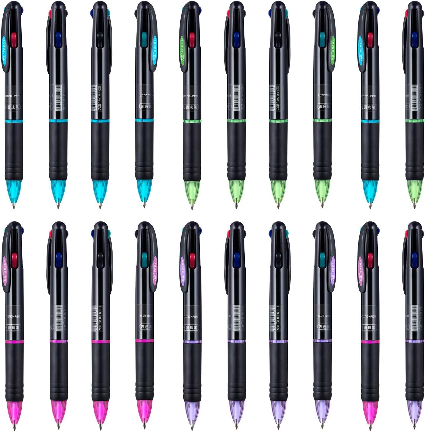 Amazon.com : Kaptin 24 Pack Multicolor Ballpoint Pen Mini Shuttle Pens ...