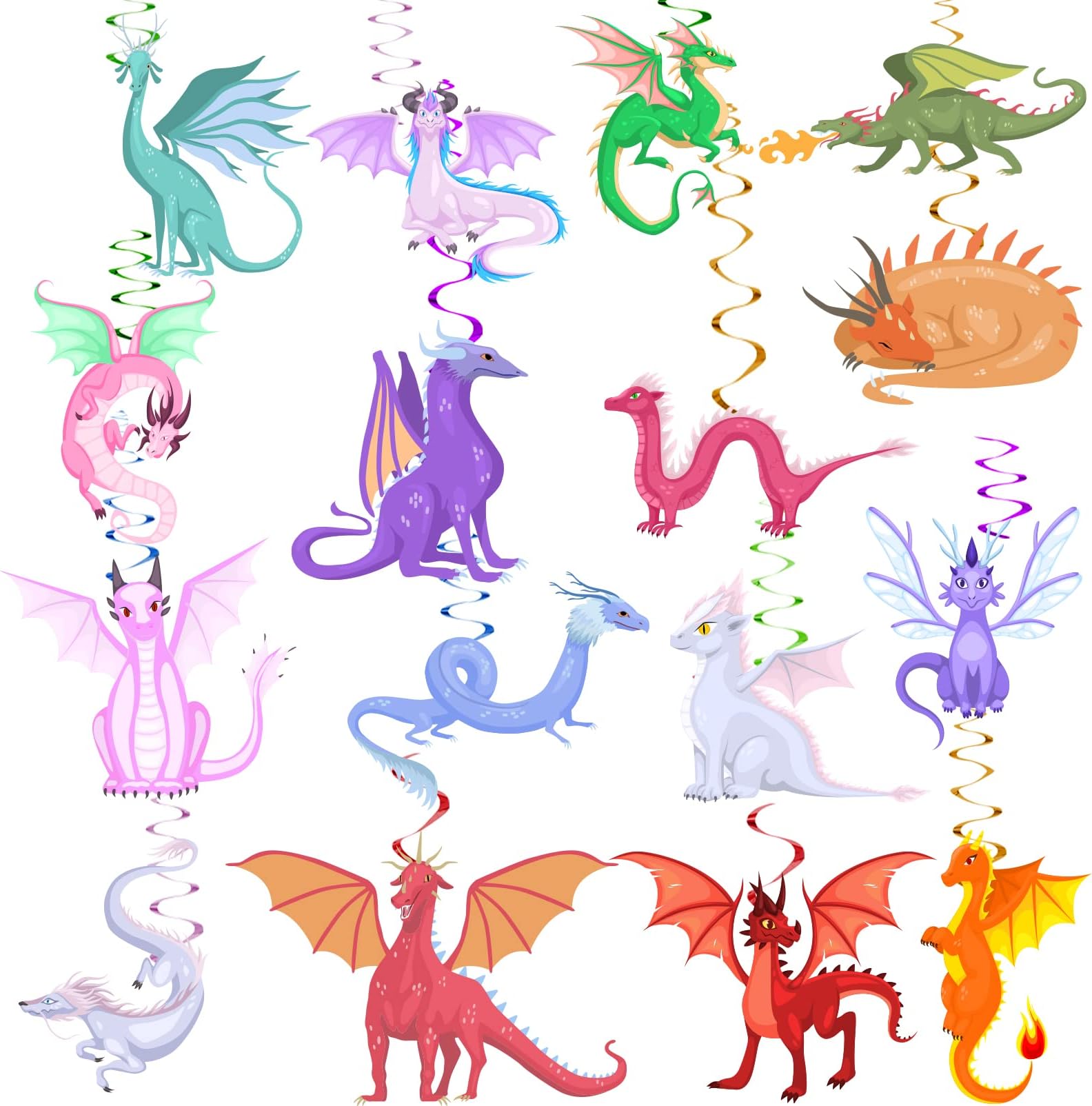 Amazon.com: 32 Pcs Dragon Party Decorations for Girls, Pink Dragon ...