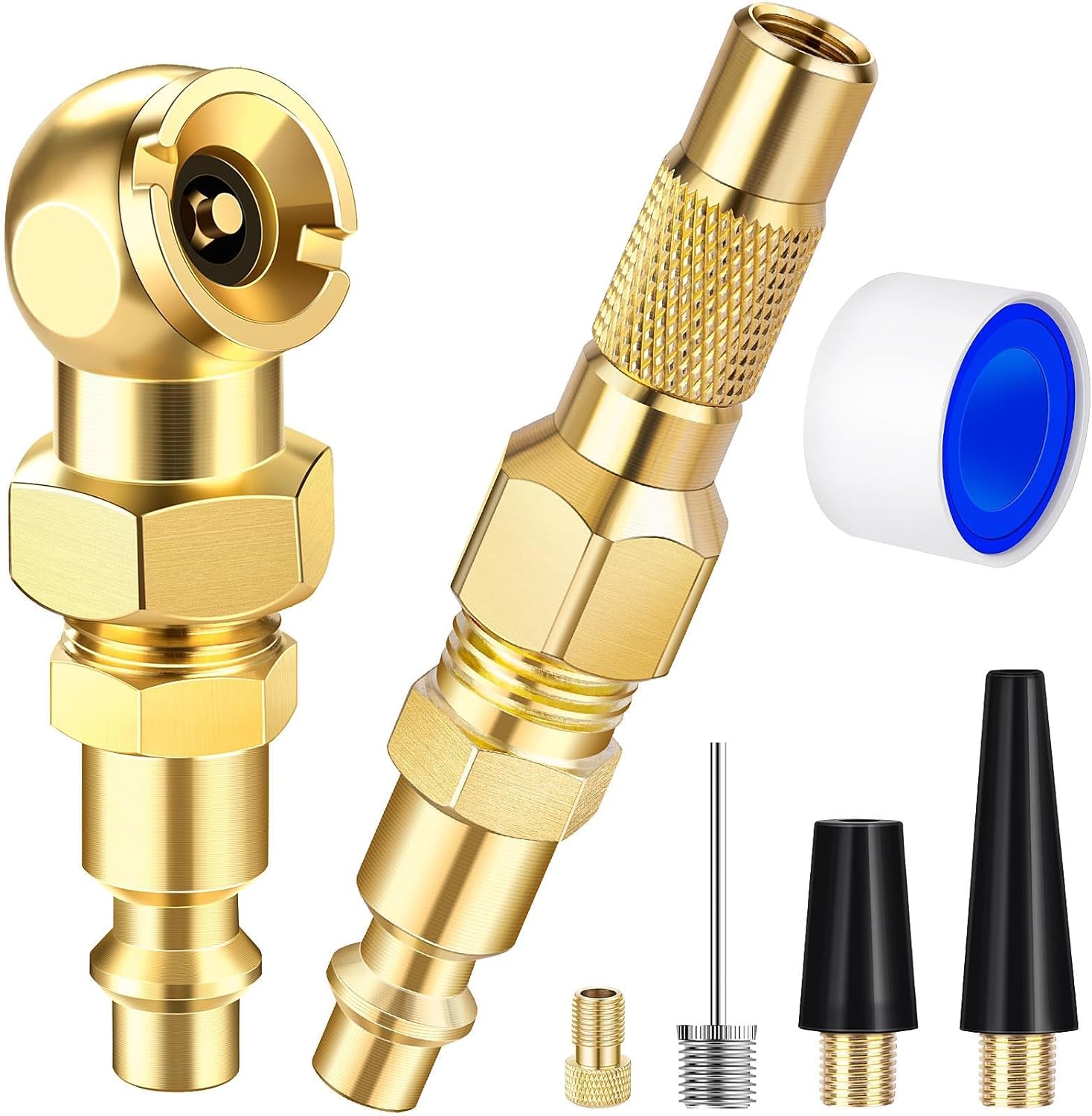 Amazon.com: LUMITECO 2-Pack Heavy Duty Air Chuck Set,Screw On Tire ...