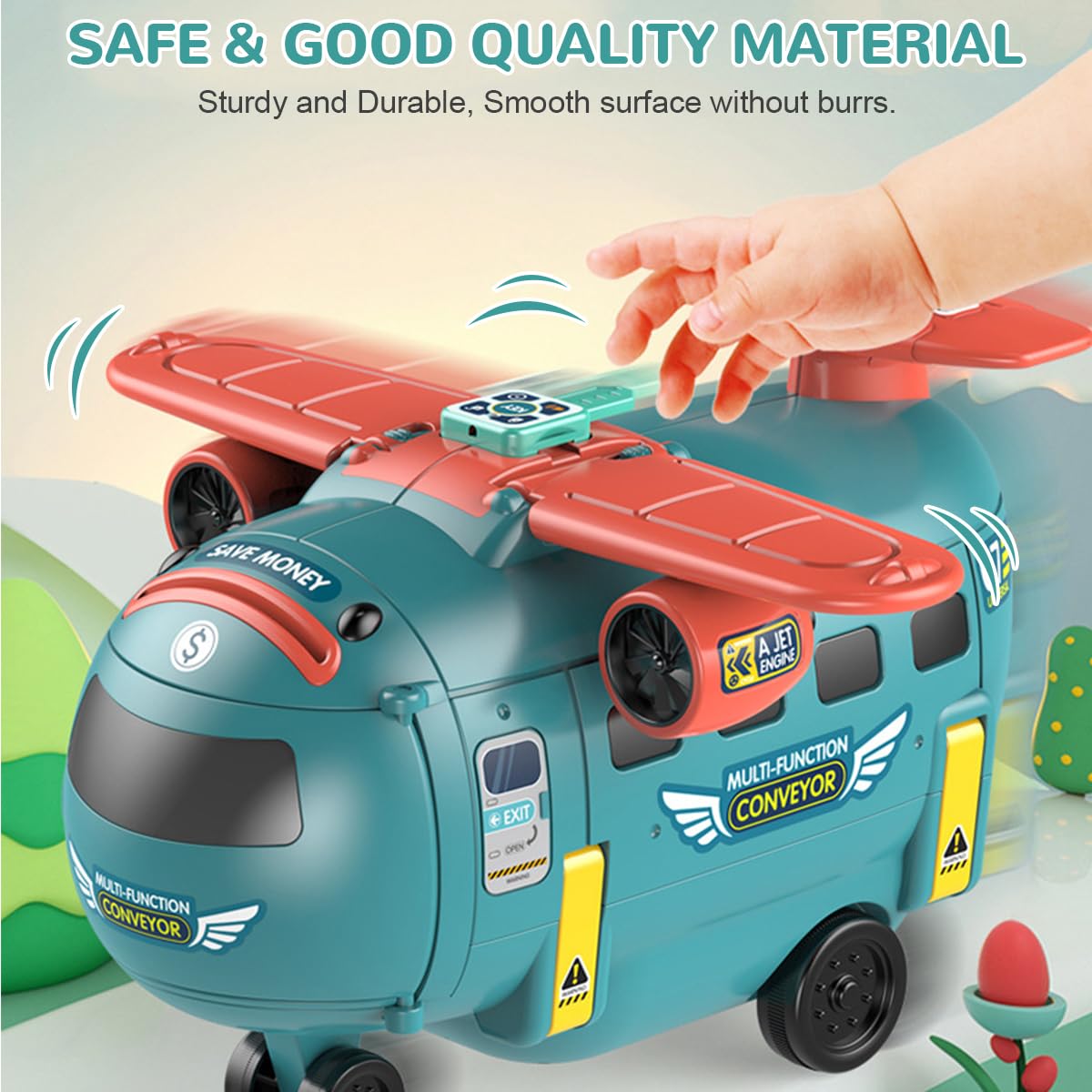 Mostop Airplane Car Toy, Simulated Steering Wheel Toy Plane with Sound ...