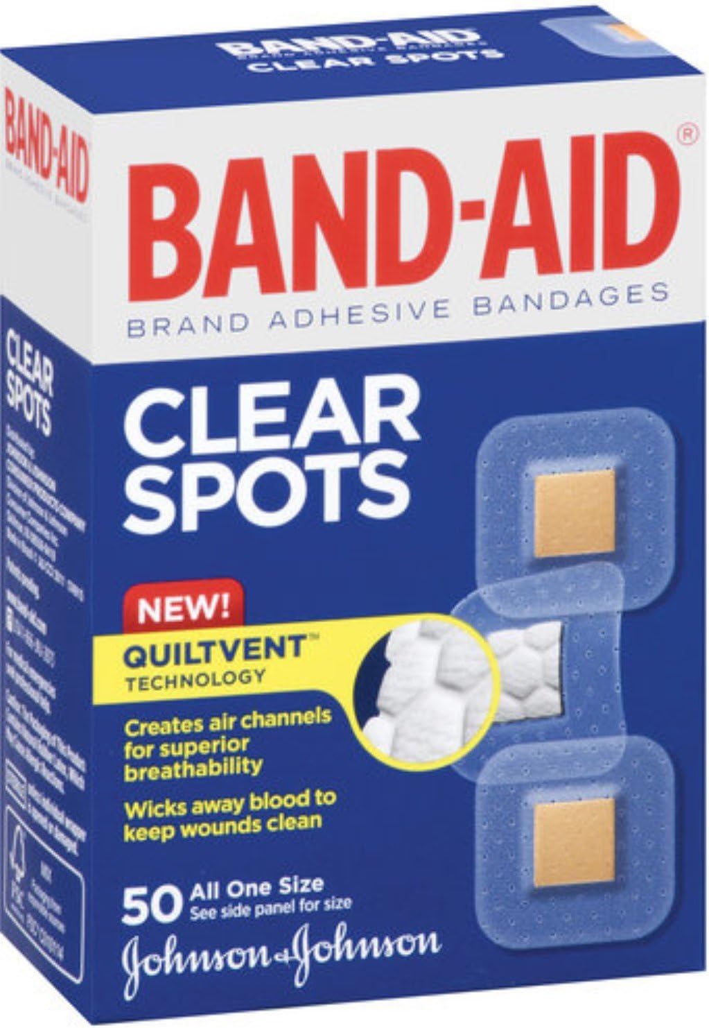 Amazon.com: BAND-AID? Brand TRU-STAY? Clear Bandages Spots, 50 Count ...