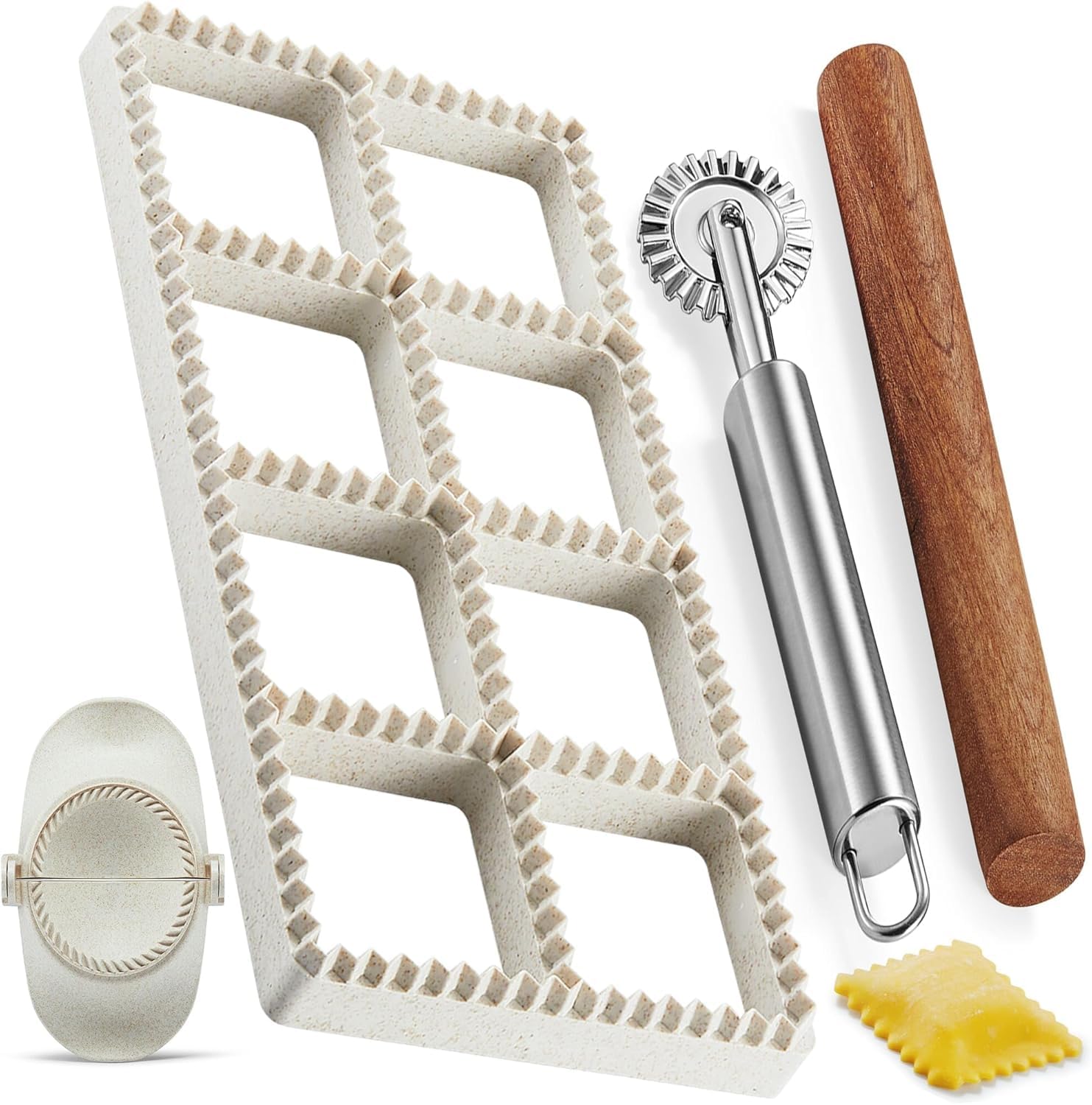MUMSUNG Ravioli Maker 6 Pieces Ravioli Mold Set, 8 Holes Ravioli Maker ...