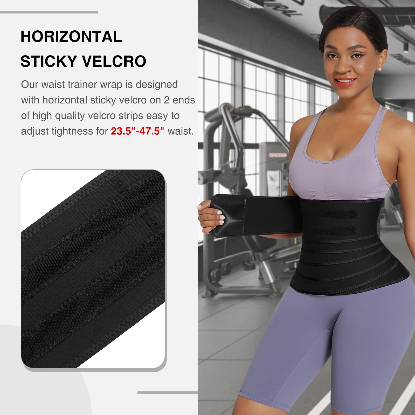 FeelinGirl Waist Trainer for Women Bandage Wrap Sauna Belt Long Torso ...