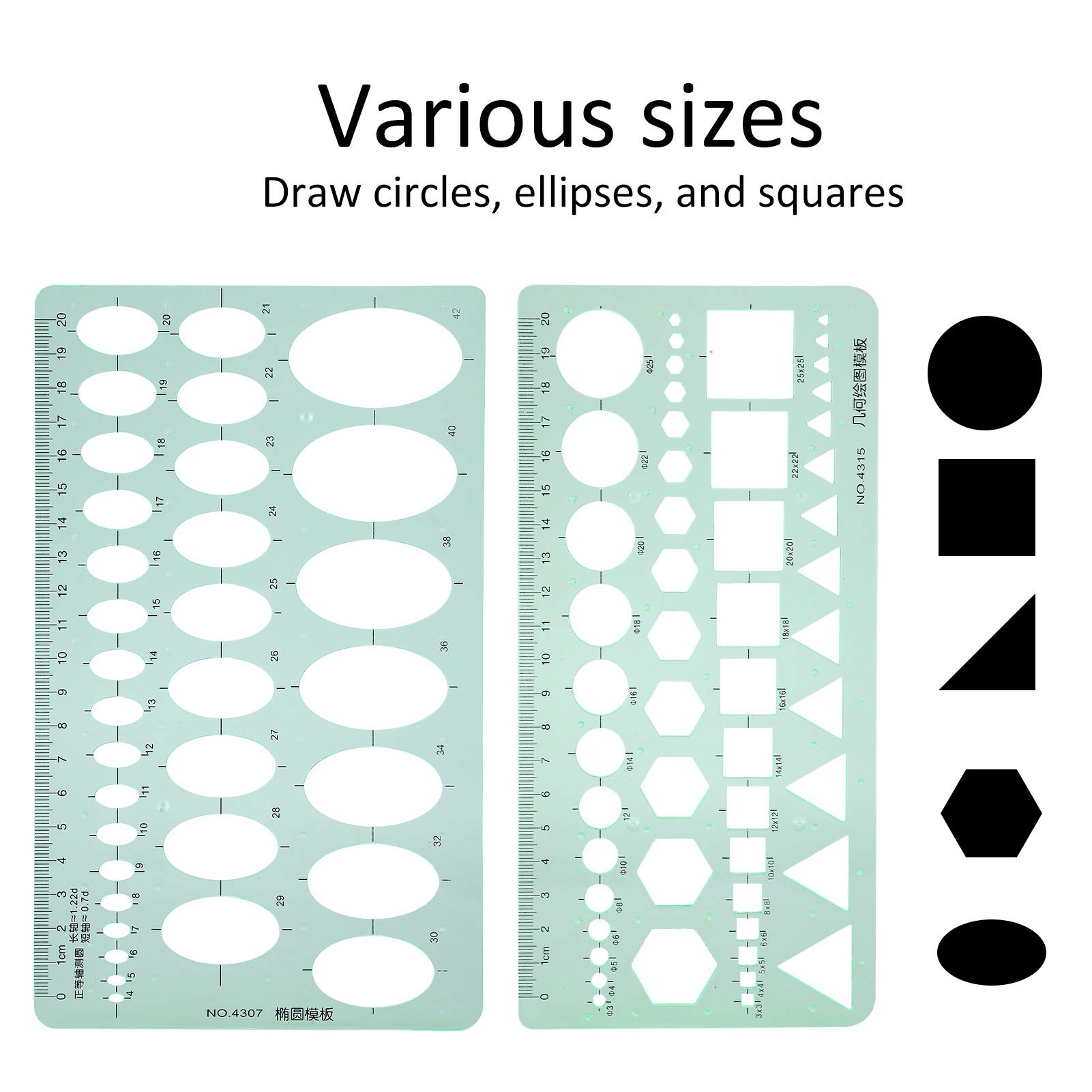 French Curve Template Set, 12Pcs Geometric Drawings Templates Drafting ...