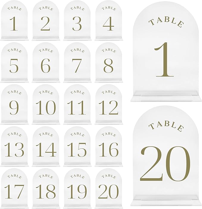 Amazon.com | Wedding Table Numbers 1-20 - Frozen Design, Acrylic Cards ...
