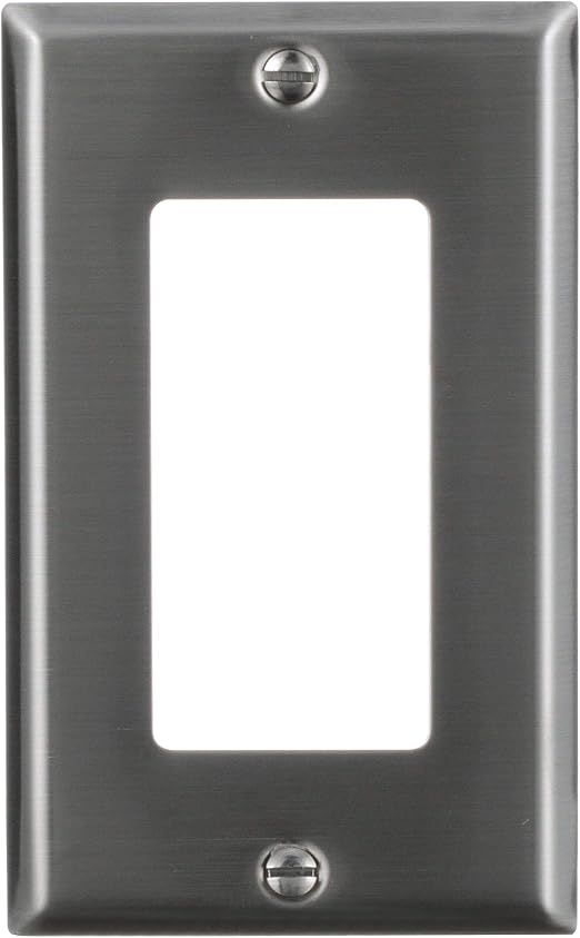 Eaton 93401 Standard Size Stainless Steel 1-Gang Decorator Wallplate ...