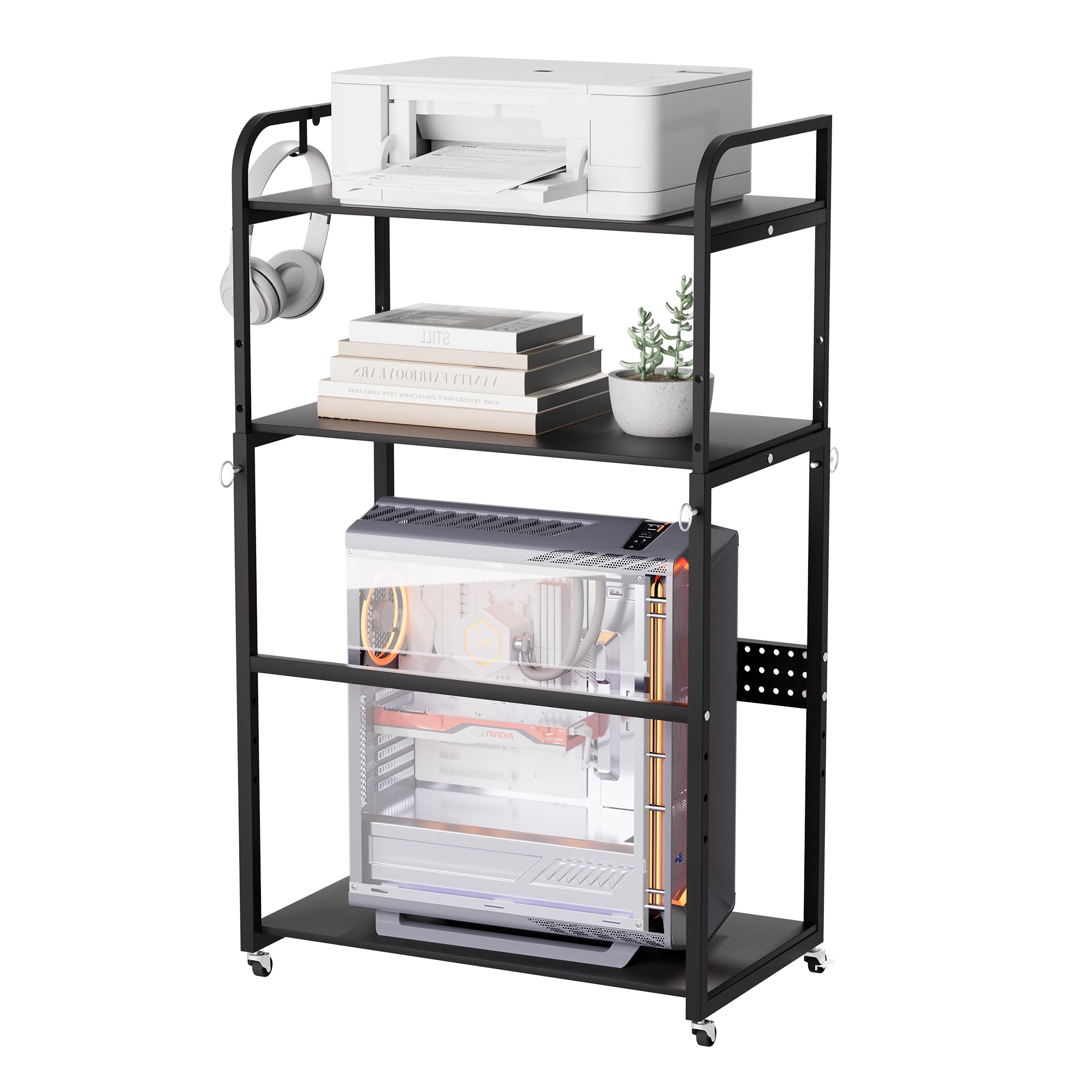 Snapklik.com : Tonchean Computer Tower Stand, 3-Tier Height Adjustable ...