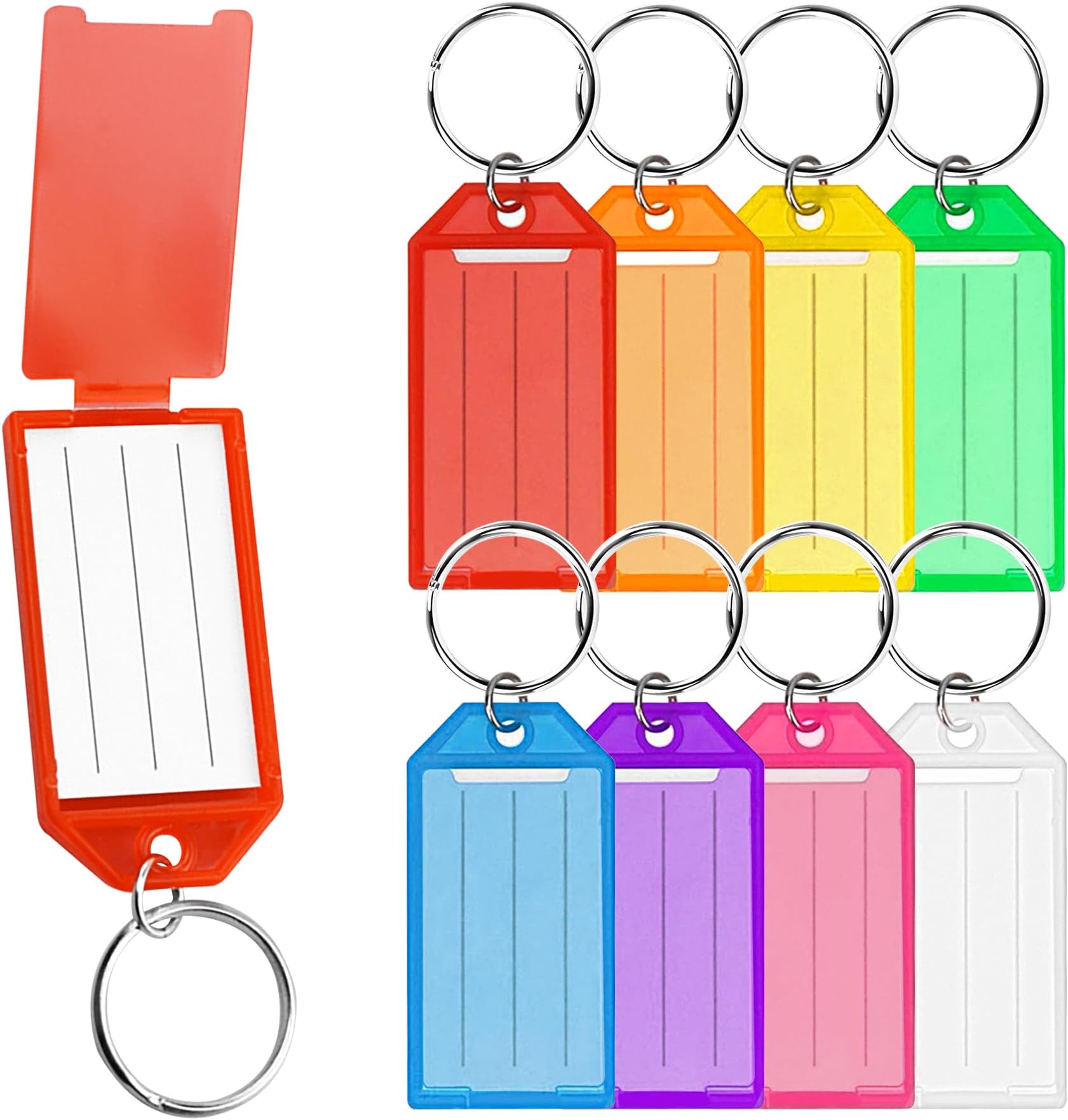 ZEFAN 48Pcs Key Tags with Labels, Key Fobs with Labels, Key Labels Tags ...