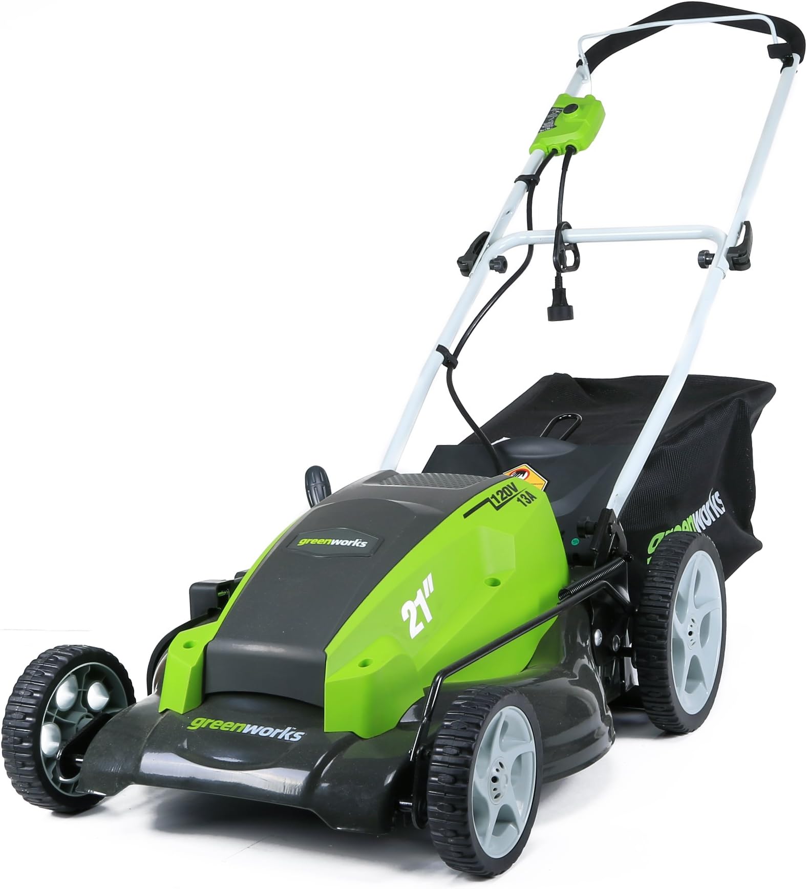 Amazon.com : Greenworks 21-Inch 13 Amp Corded Electric Lawn Mower 25112 ...