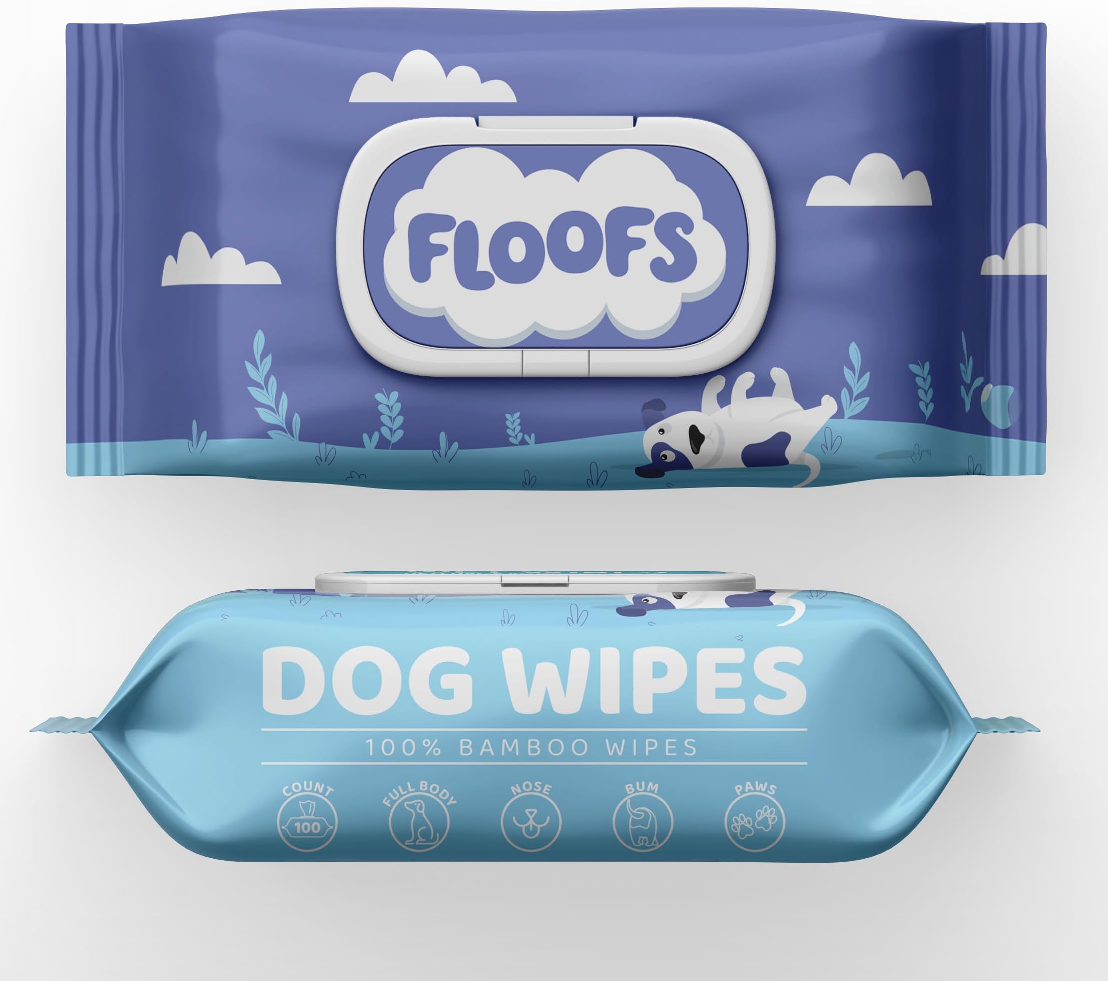 BUGALUGS Dog Wipes for pawly skin - 80 Biodegradable dog grooming pet ...