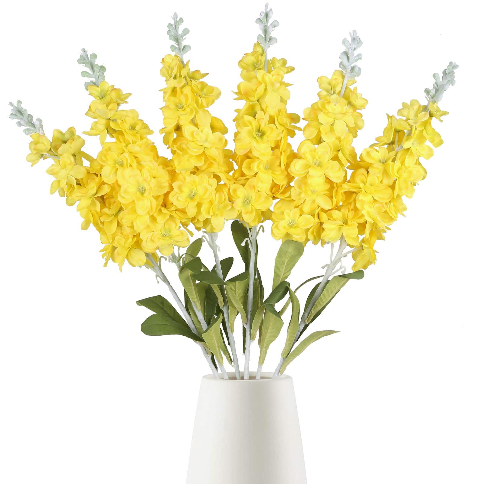 Amazon.com: IPOPU Yellow Flowers Artificial Delphinium 6PCS 34.60 ...
