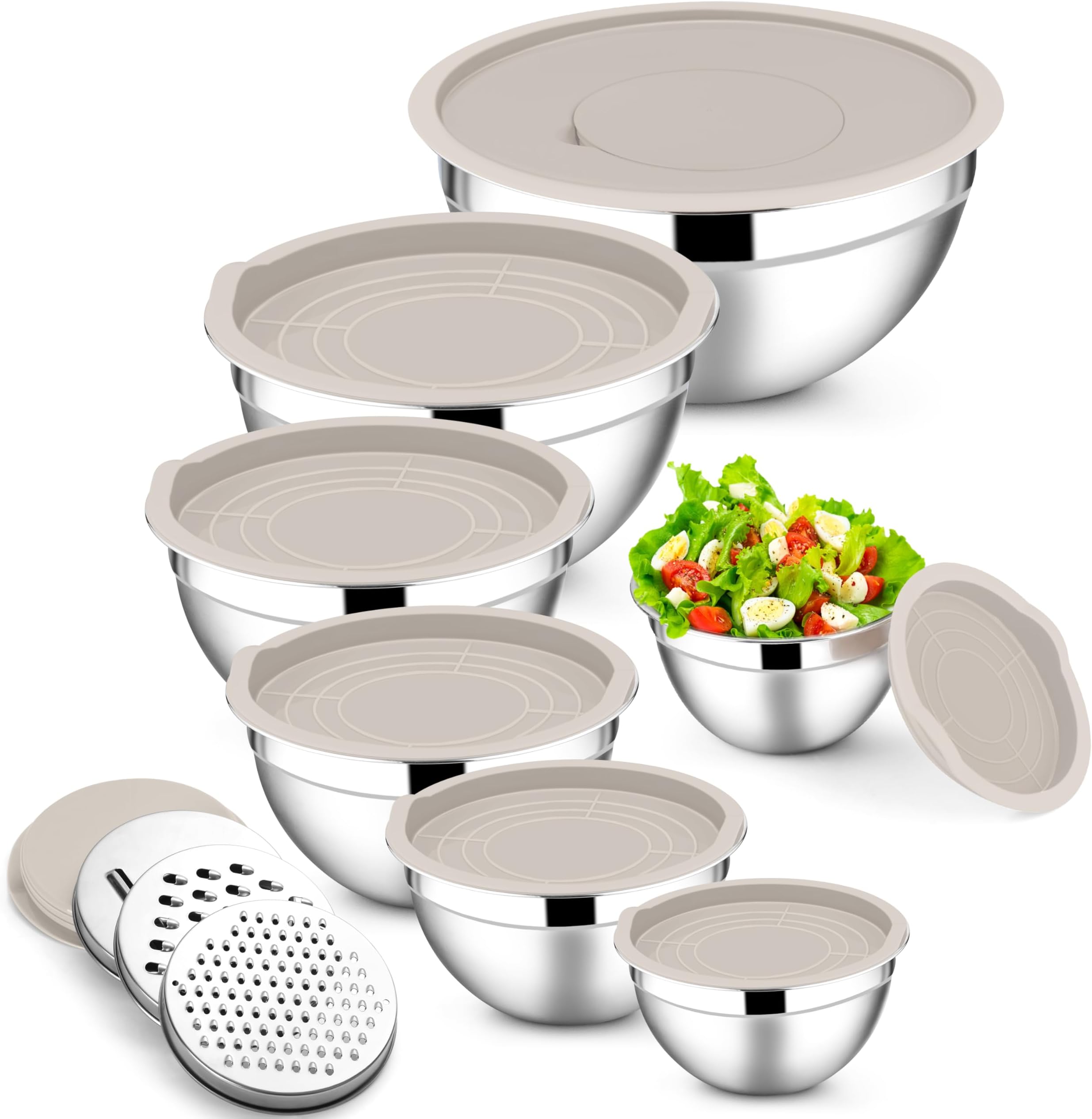 Amazon.com: Mixing Bowls with Airtight Lids Set, 26PCS Stainless Steel ...