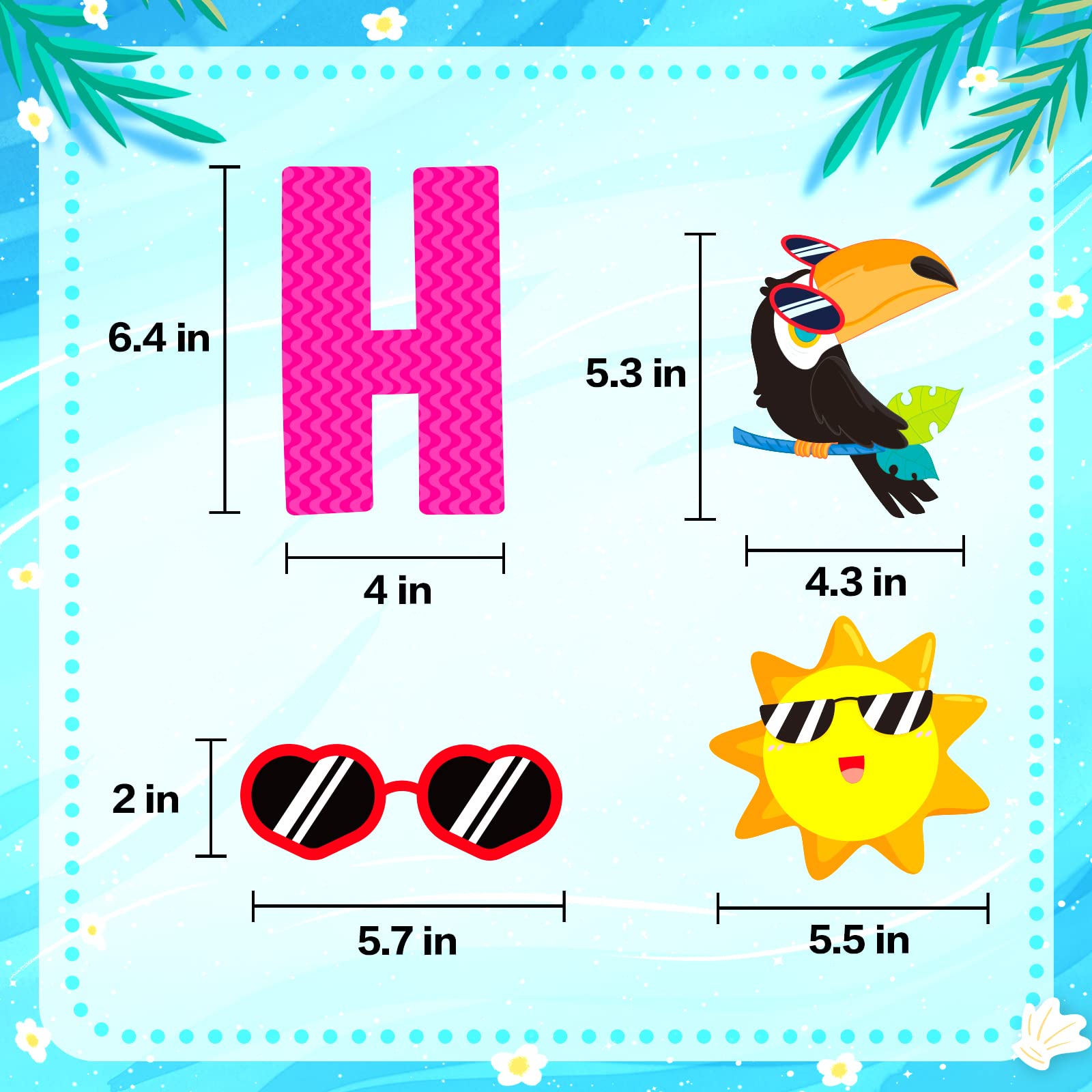 Snapklik.com : Hello Summer Cutouts 72 Pack Pool Beach Hawaiian Theme ...