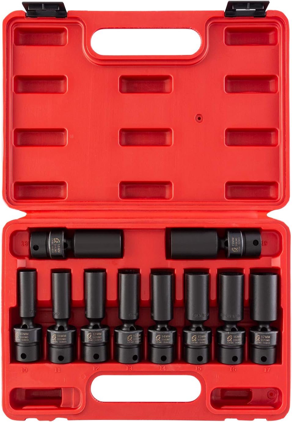 Sunex 3660 3/8-Inch Drive Deep Metric Universal Socket Impact Set, 10 ...