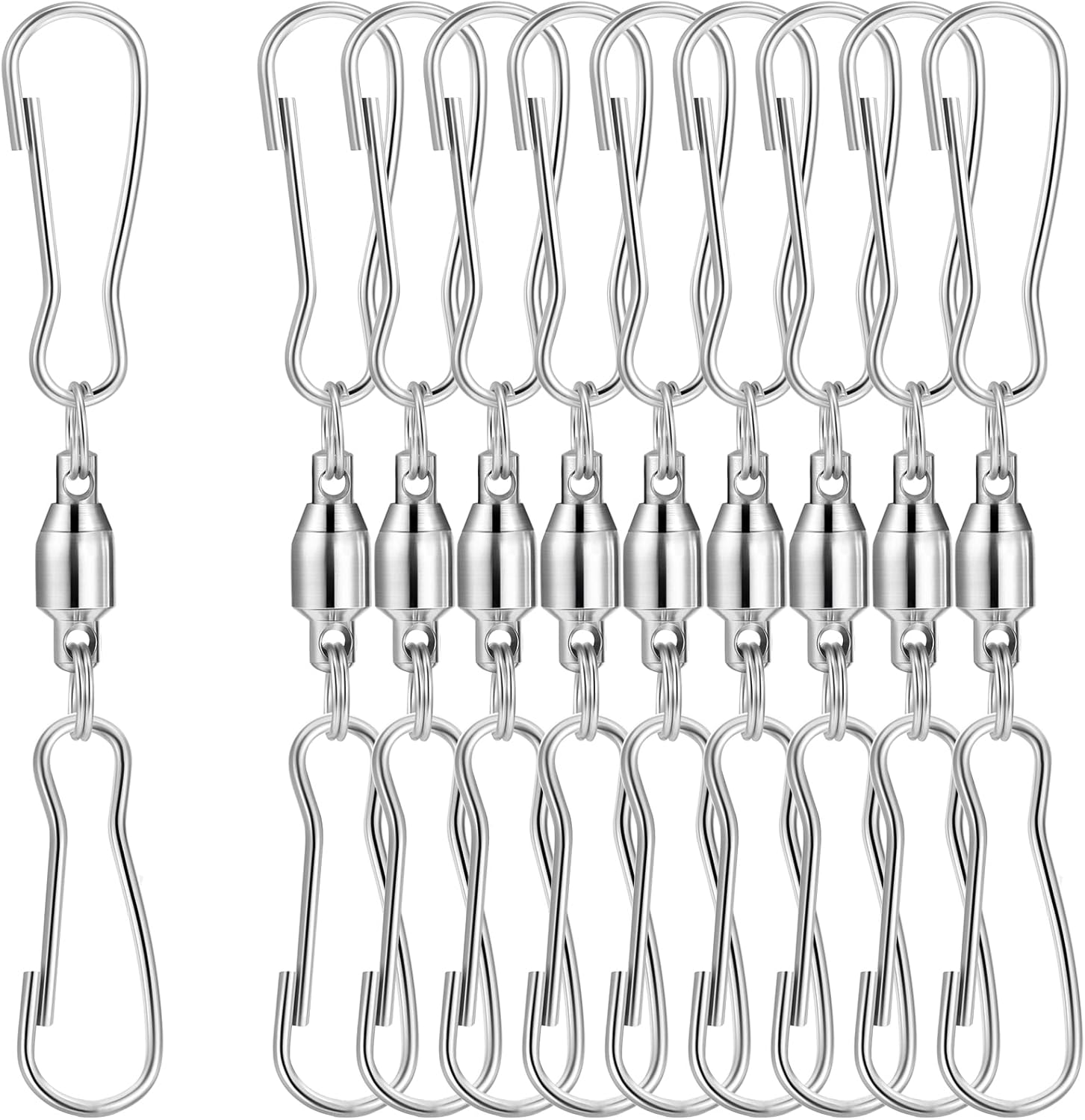 Amazon.com: TecUnite 10 Pack Swivel Hooks Clips Smooth Spinning Dual ...